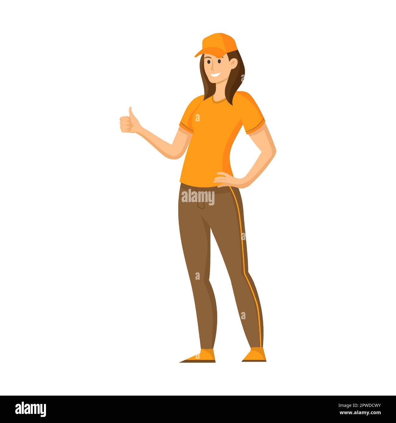 Delivery service girl. Courier delivery element vector illustration ...