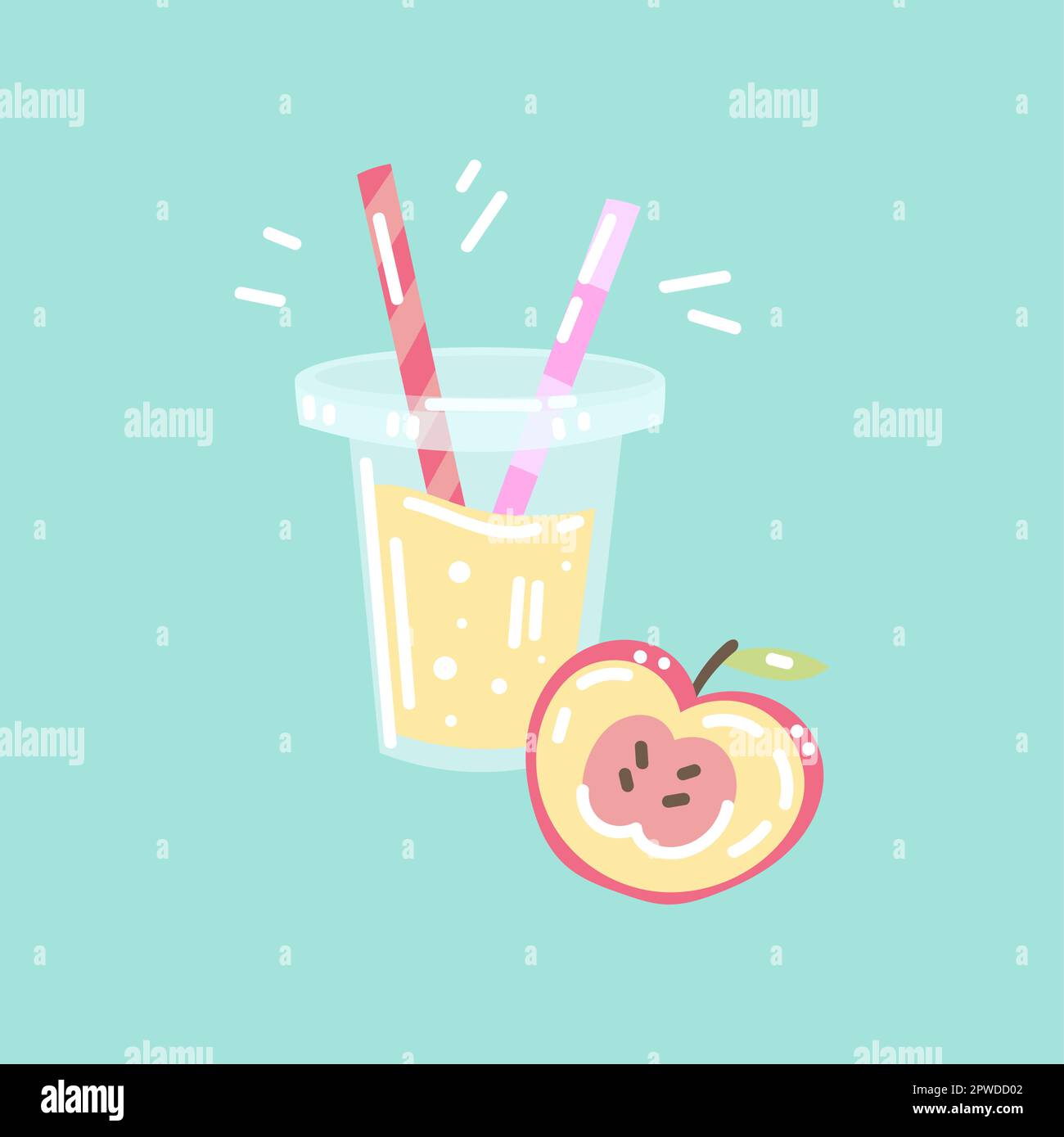 Plastic cup with apple smoothie illustration Stock Vector Image & Art ...