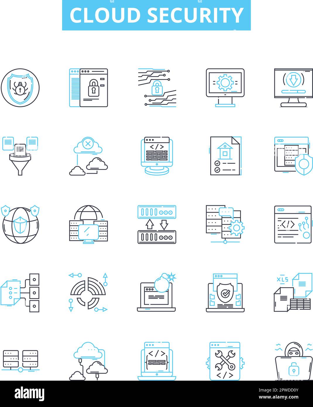 Cloud security vector line icons set. Cloud, security, infrastructure ... Cloud security vector line icons set. Cloud, security, infrastructure ...