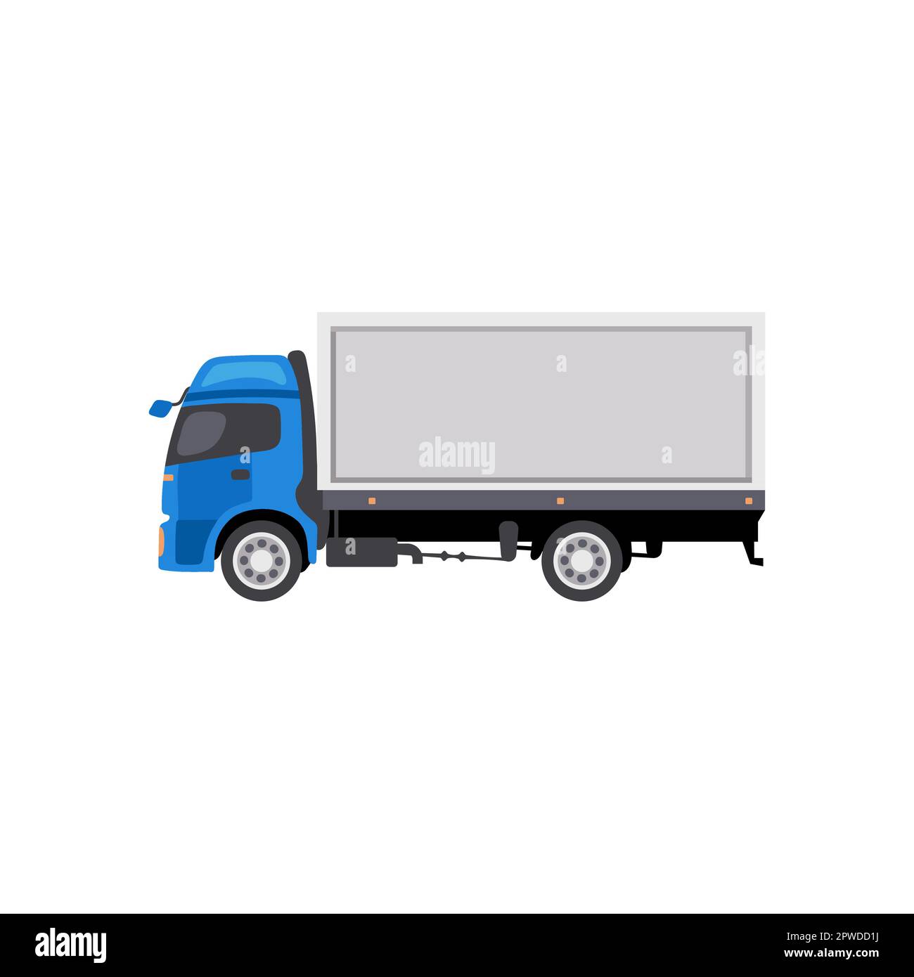 Blue truck for express delivery flat vector illustration Stock Vector ...