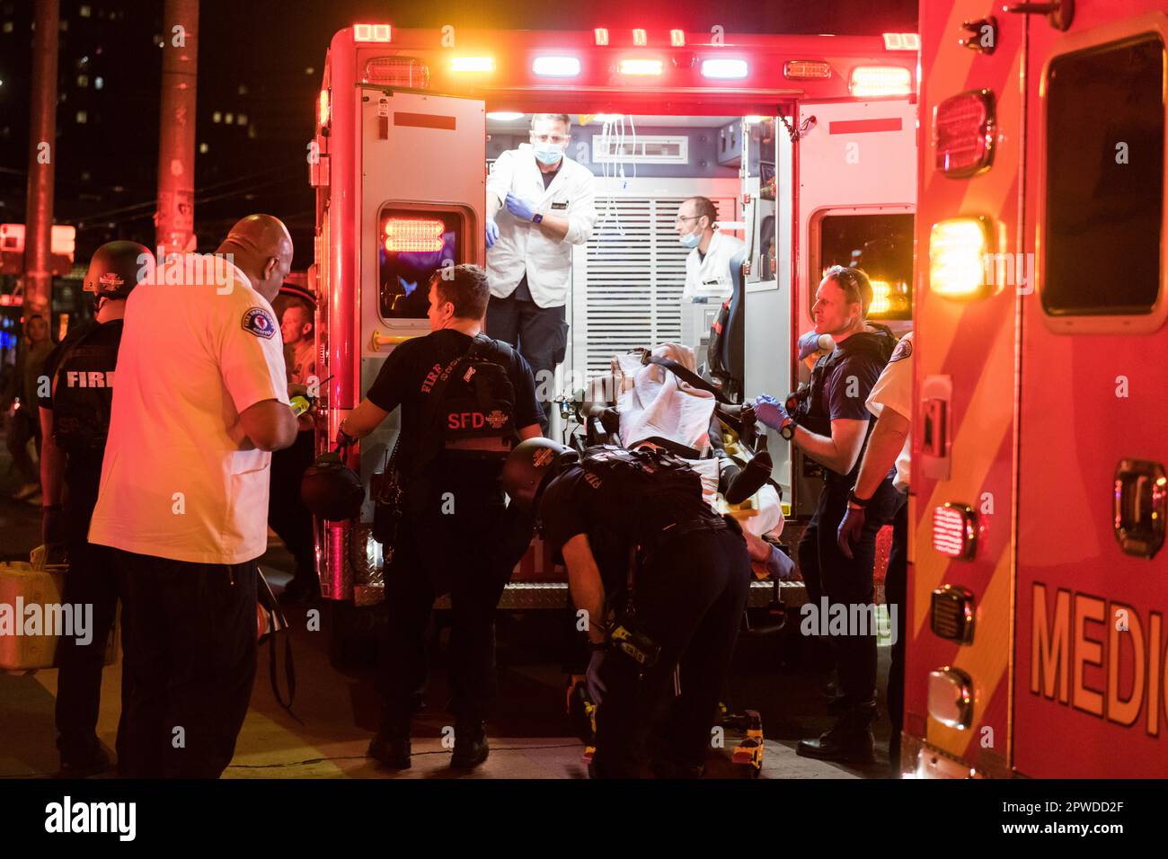 Seattle, USA. 29 Apr, 2023. Just before 10:30pm Police received a 911 ...