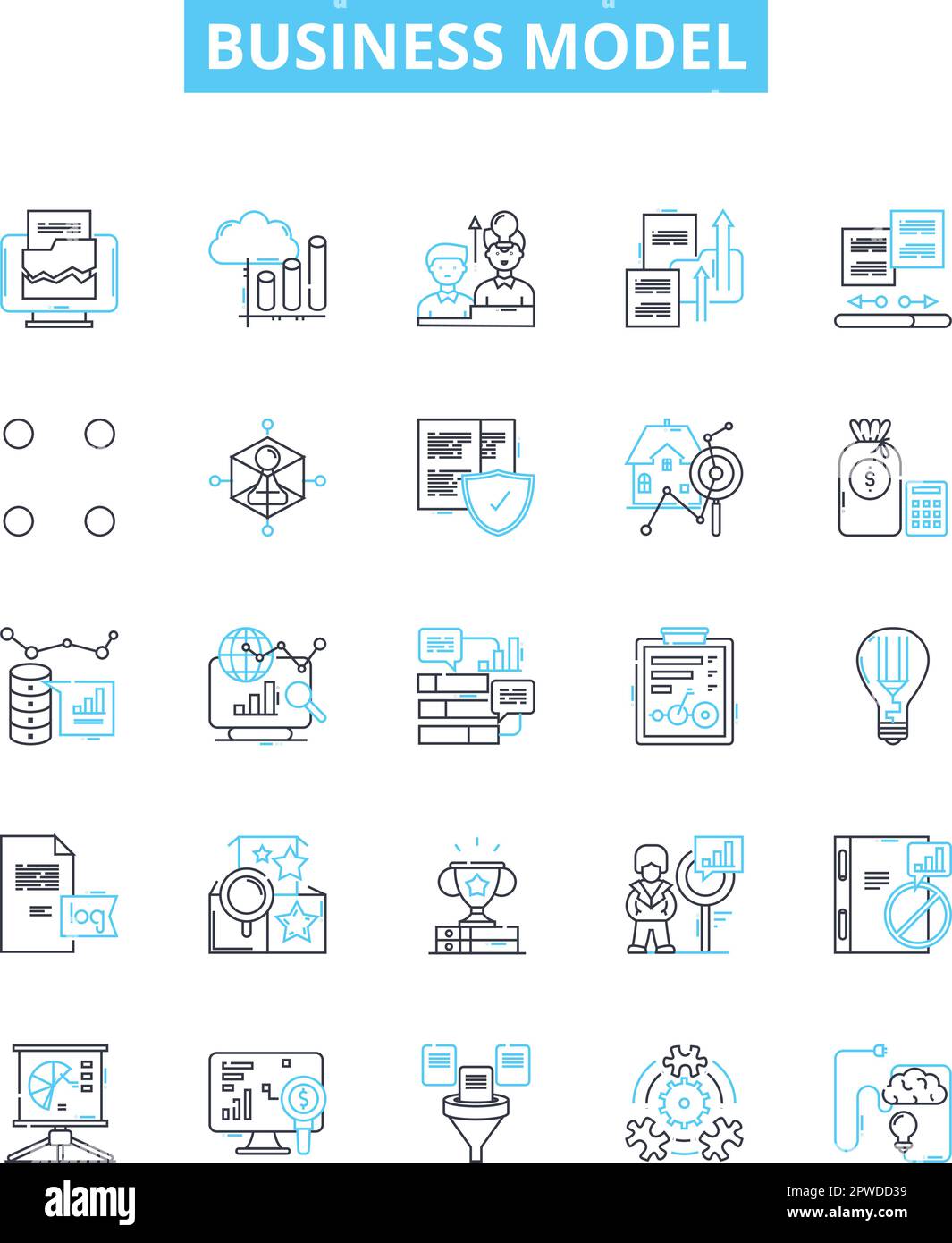 Business model vector line icons set. Business, model, strategy ... Business model vector line icons set. Business, model, strategy ...