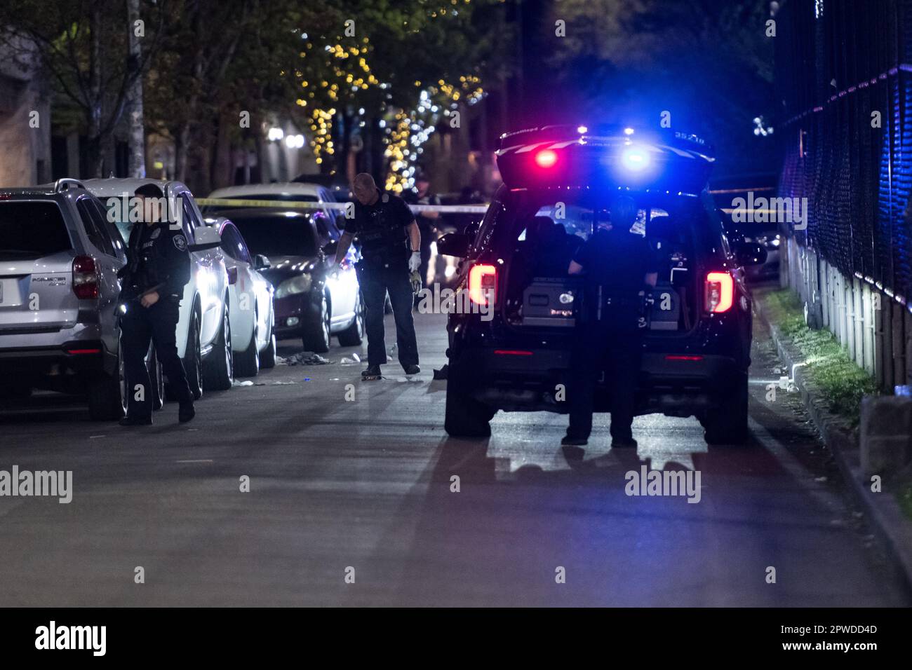 Seattle, USA. 29 Apr, 2023. Just before 10:30pm Police received a 911 ...