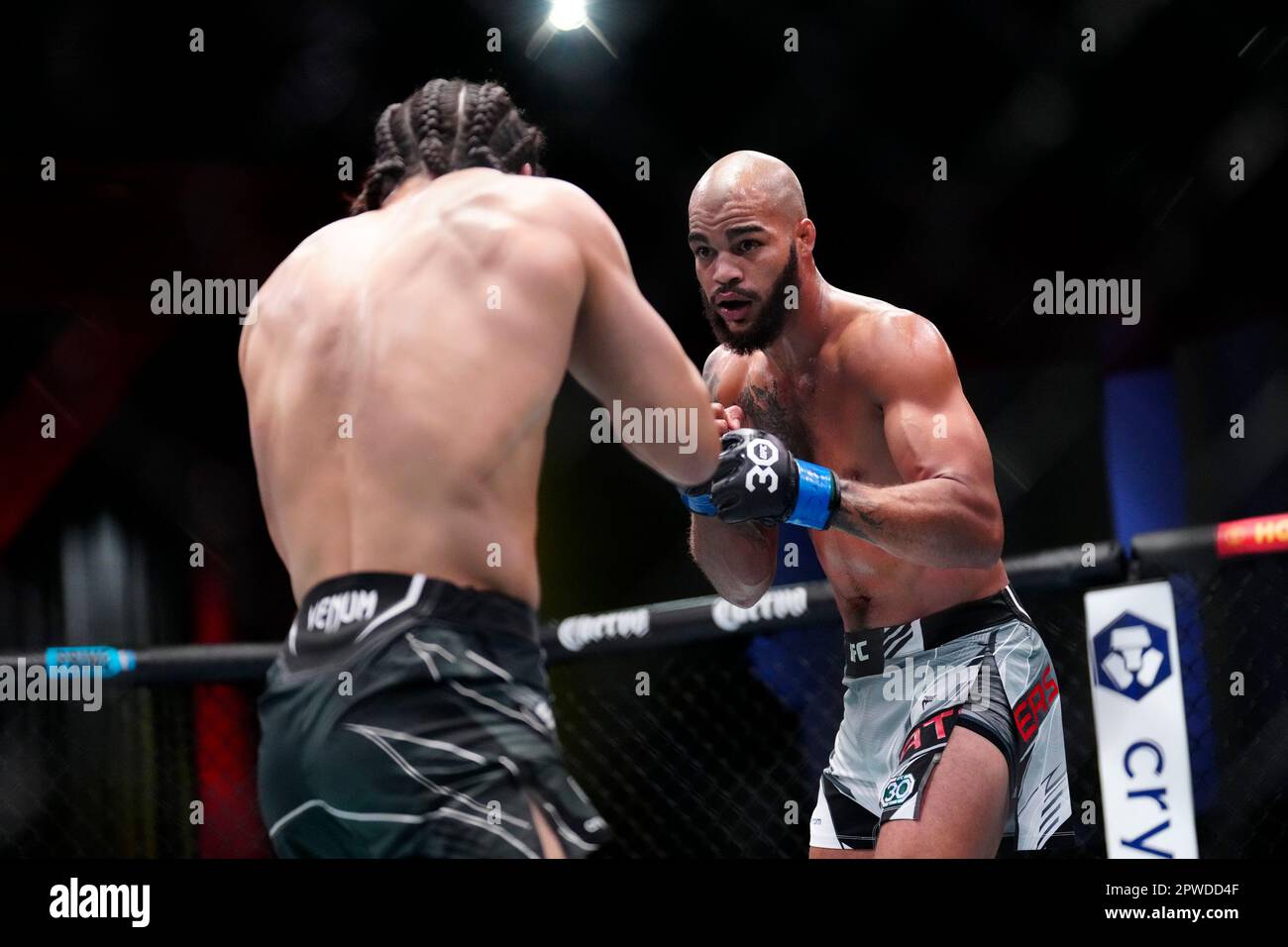 LAS VEGAS, NV - April 29: (L-R) Josh Quinlan and Trey Waters fight in a ...