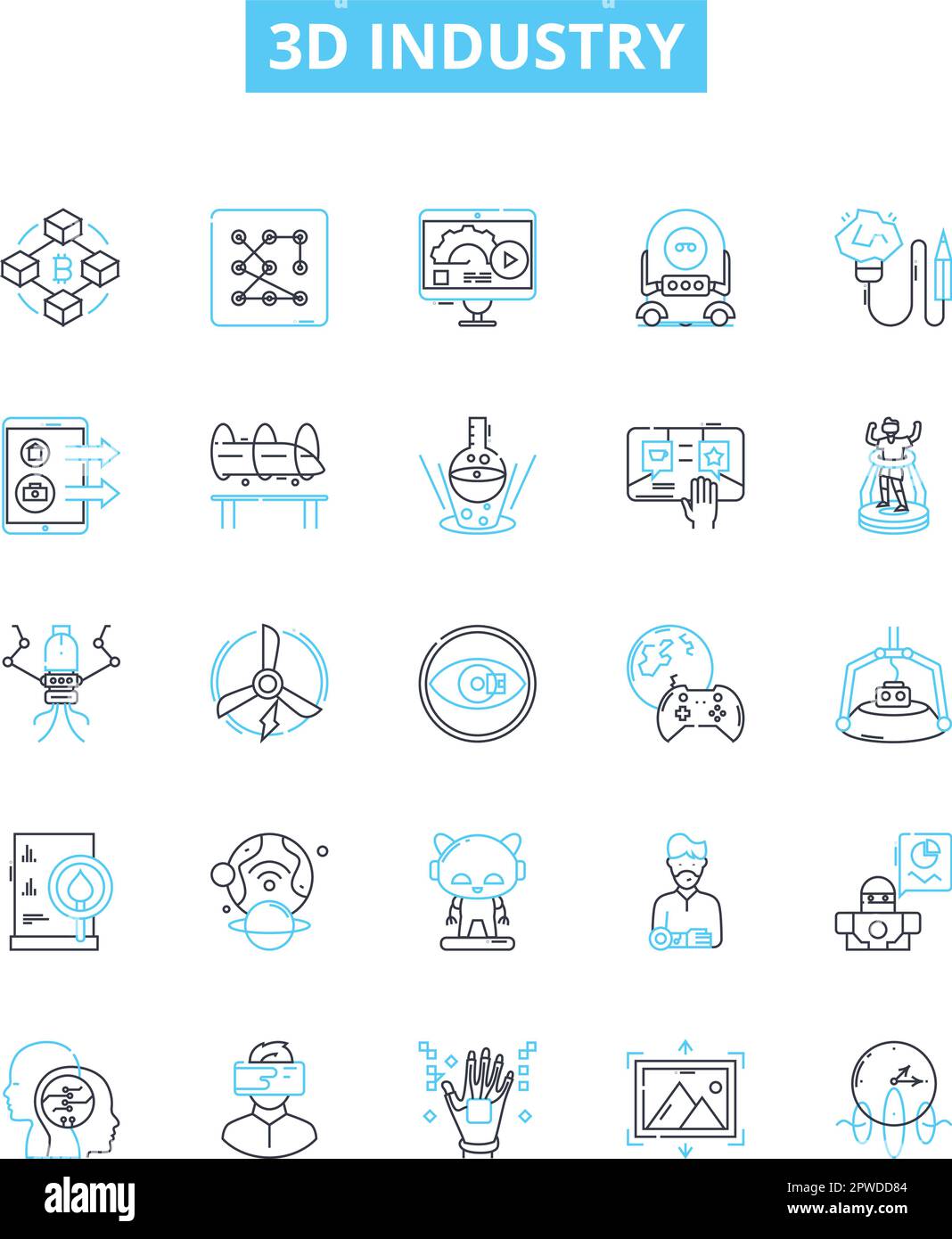 3d industry vector line icons set. 3D, Industry, Printing, Modeling ... 3d industry vector line icons set. 3D, Industry, Printing, Modeling ...