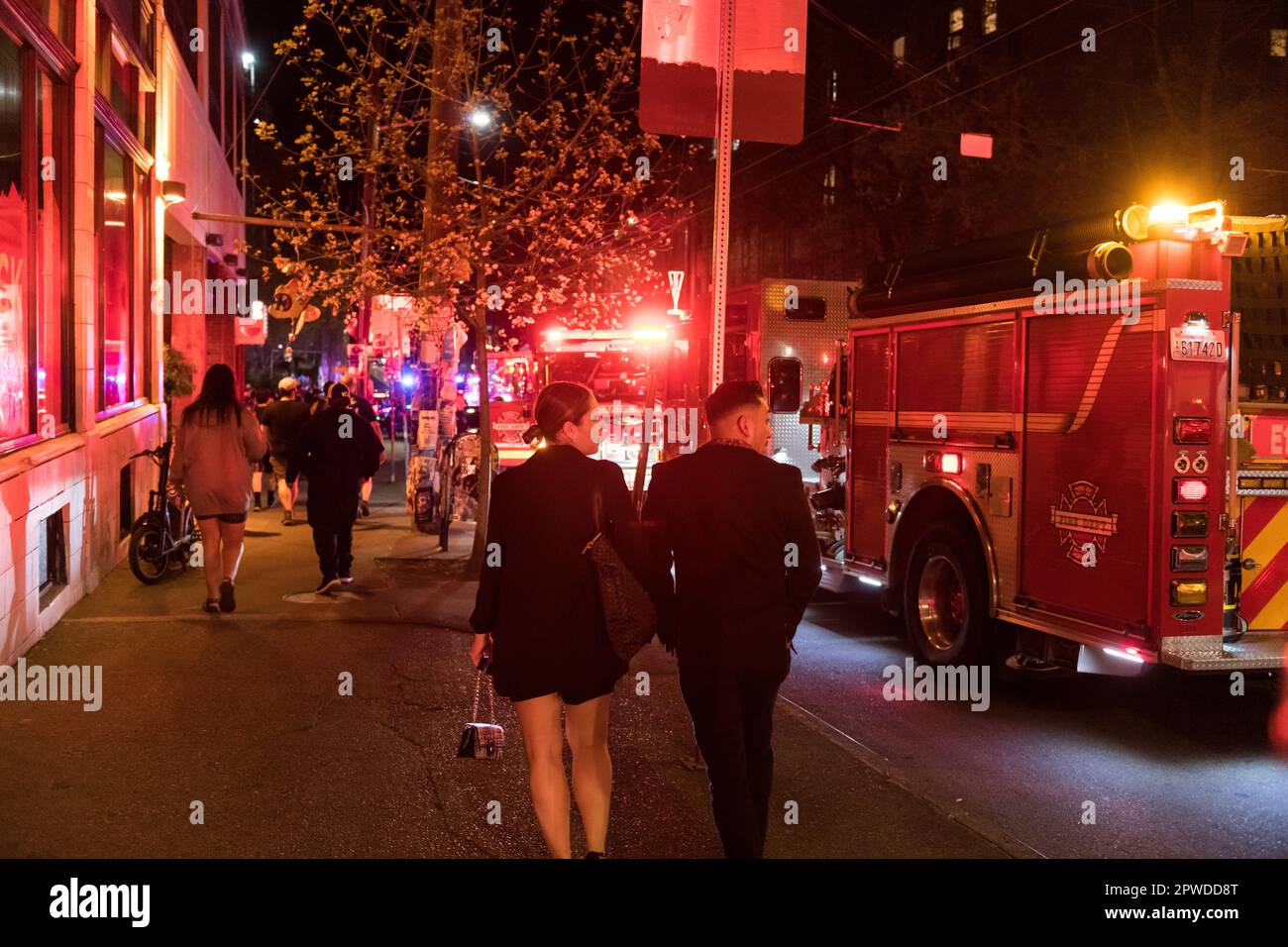 Seattle, USA. 29 Apr, 2023. Just before 10:30pm Police received a 911 ...
