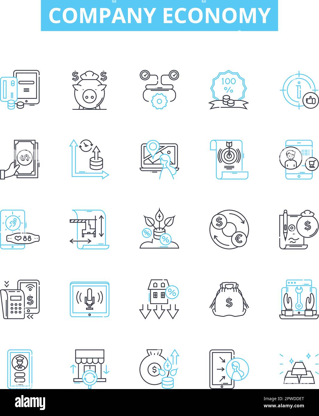Company economy vector line icons set. Corporation, Profit, Investment ...