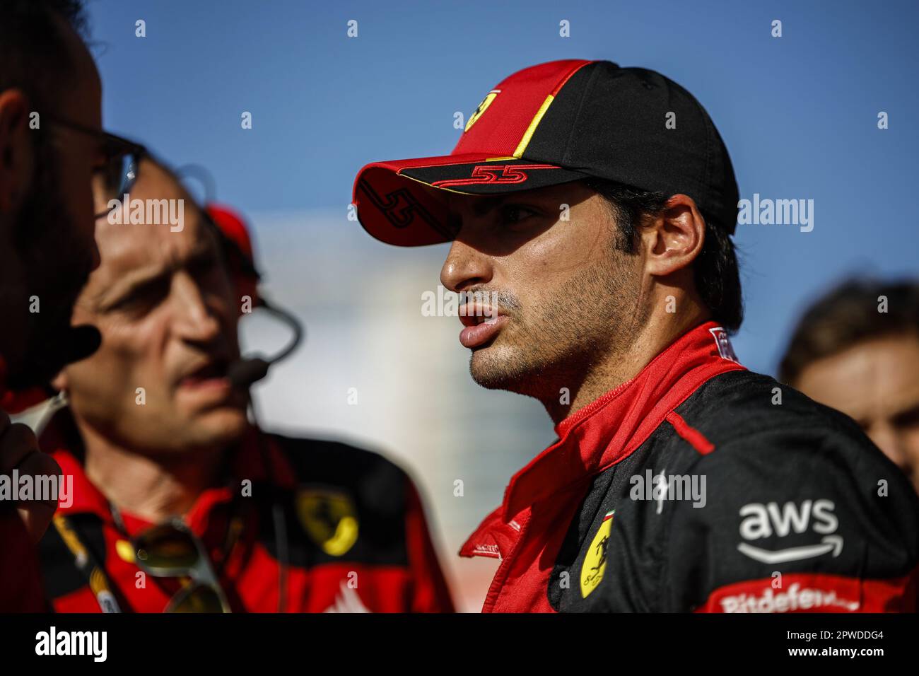 SAINZ Carlos (spa), Scuderia Ferrari SF-23, portrait during the Formula 1 Azerbaijan Grand Prix ...