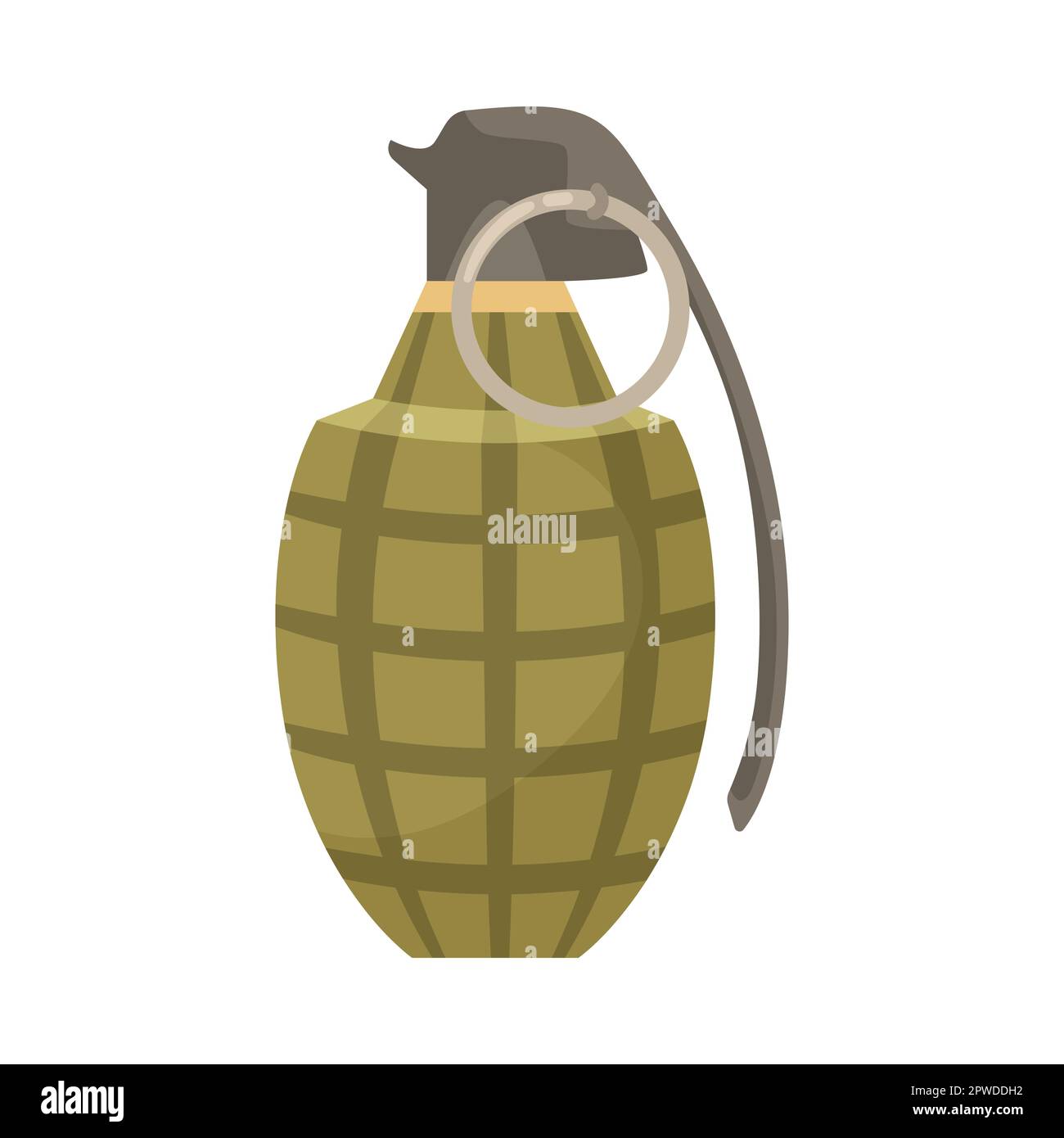 Green hand grenade for battle or conflict cartoon illustration Stock ...