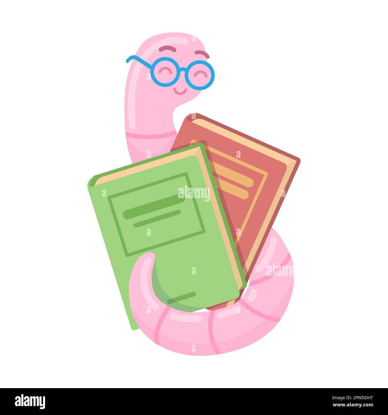 Funny Bookworm Cartoon