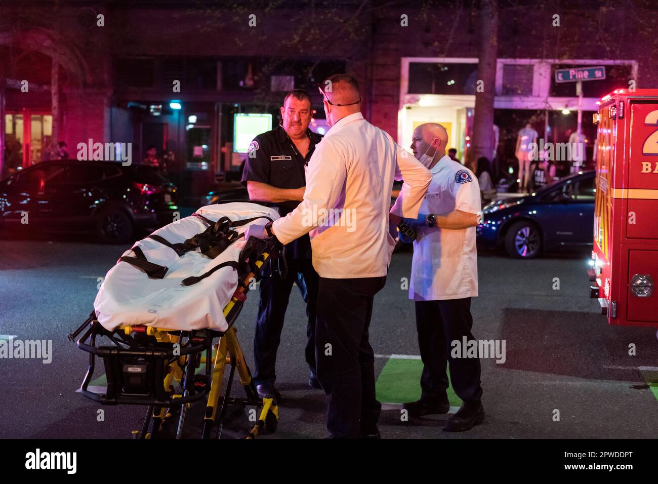 Seattle, USA. 29 Apr, 2023. Just before 10:30pm Police received a 911 ...