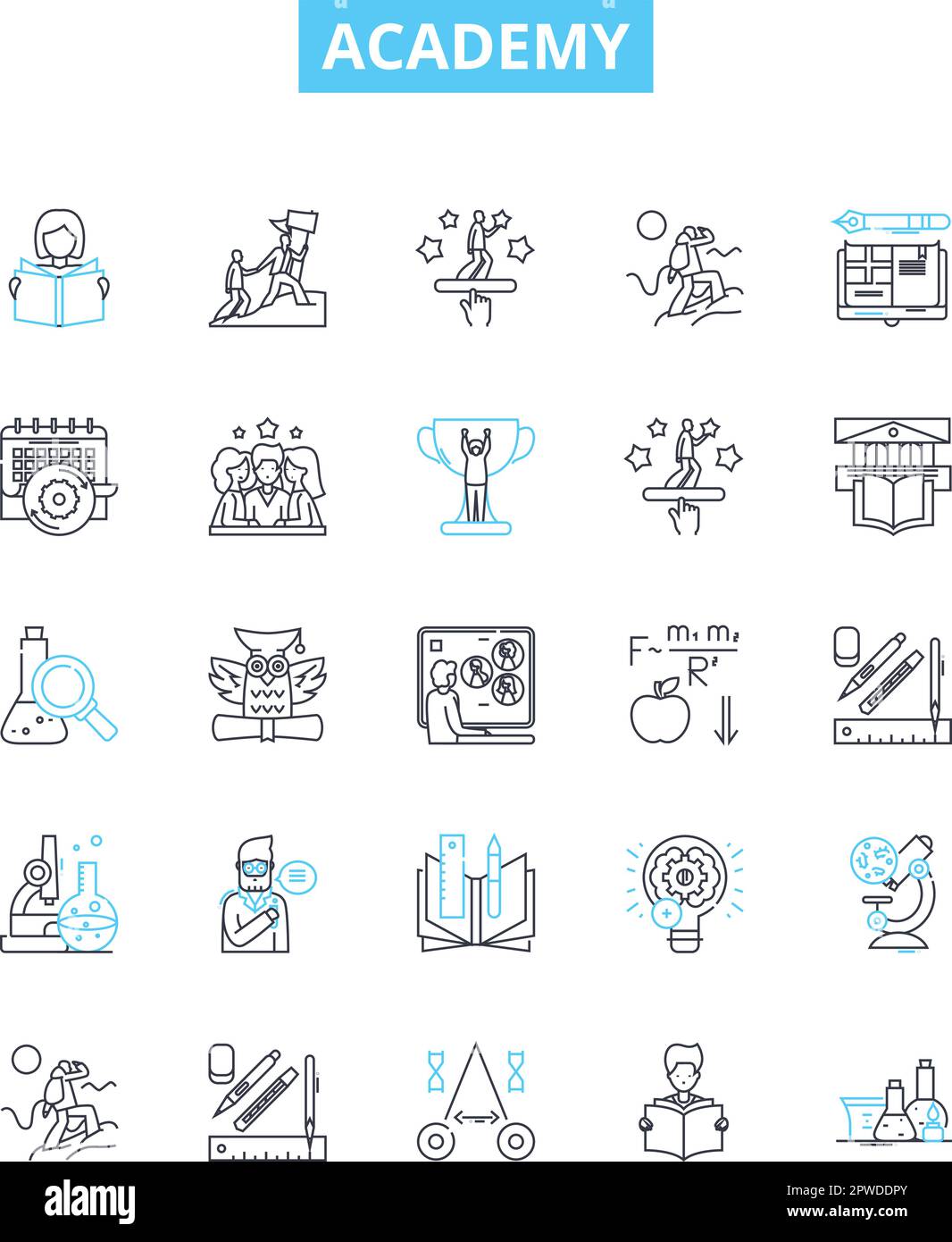 Academy vector line icons set. Academy, Education, Learning, School, Institute, College ...