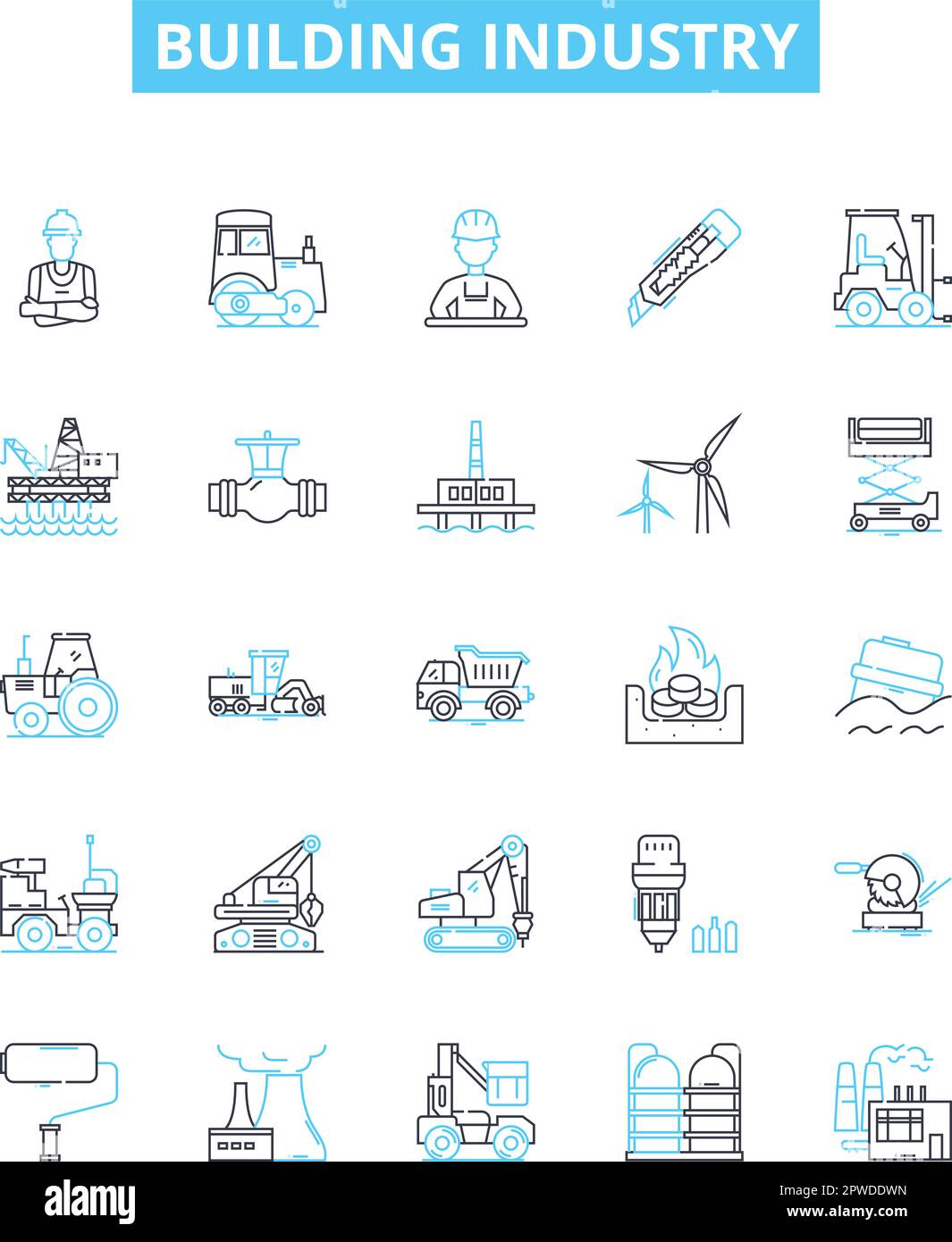 Building industry vector line icons set. Construction, Architecture ...