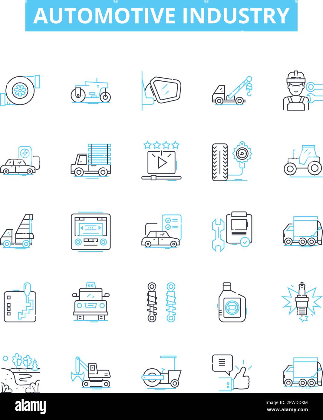 Automotive industry vector line icons set. Vehicles, Autos, Cars ... Automotive industry vector line icons set. Vehicles, Autos, Cars ...