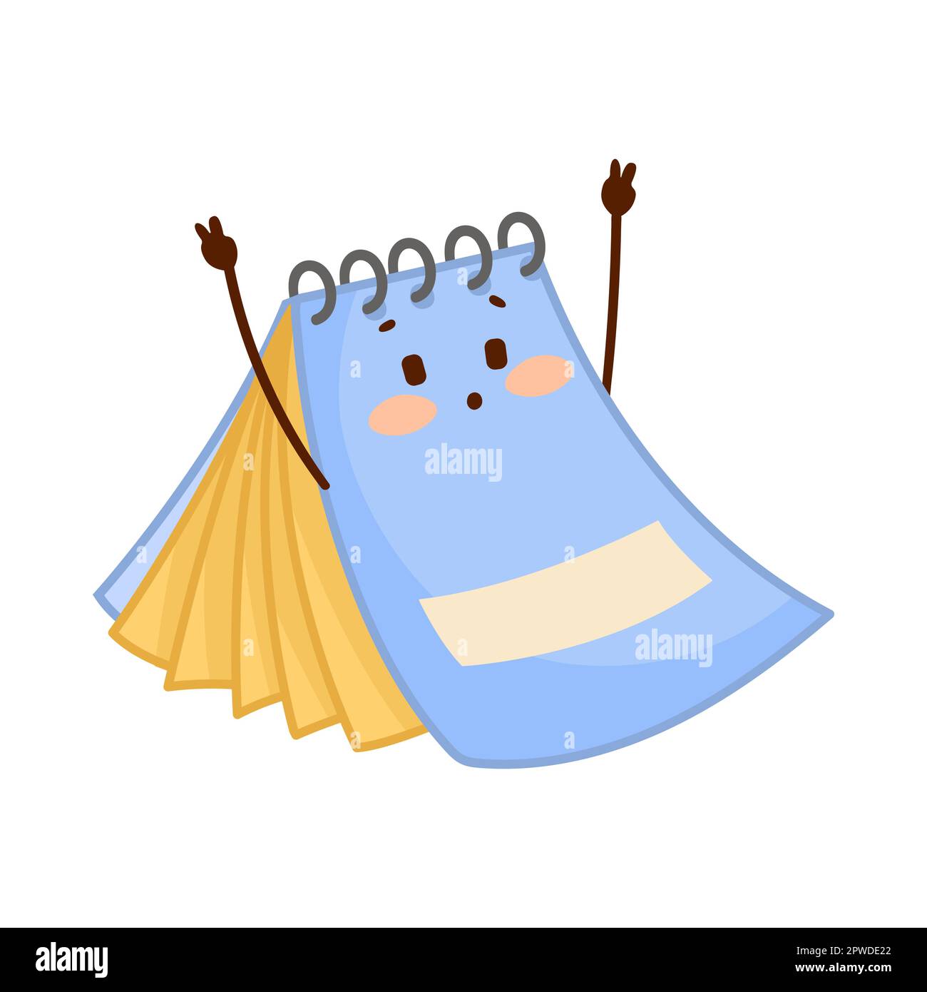 Happy notebook with victory signs vector illustration Stock Vector ...