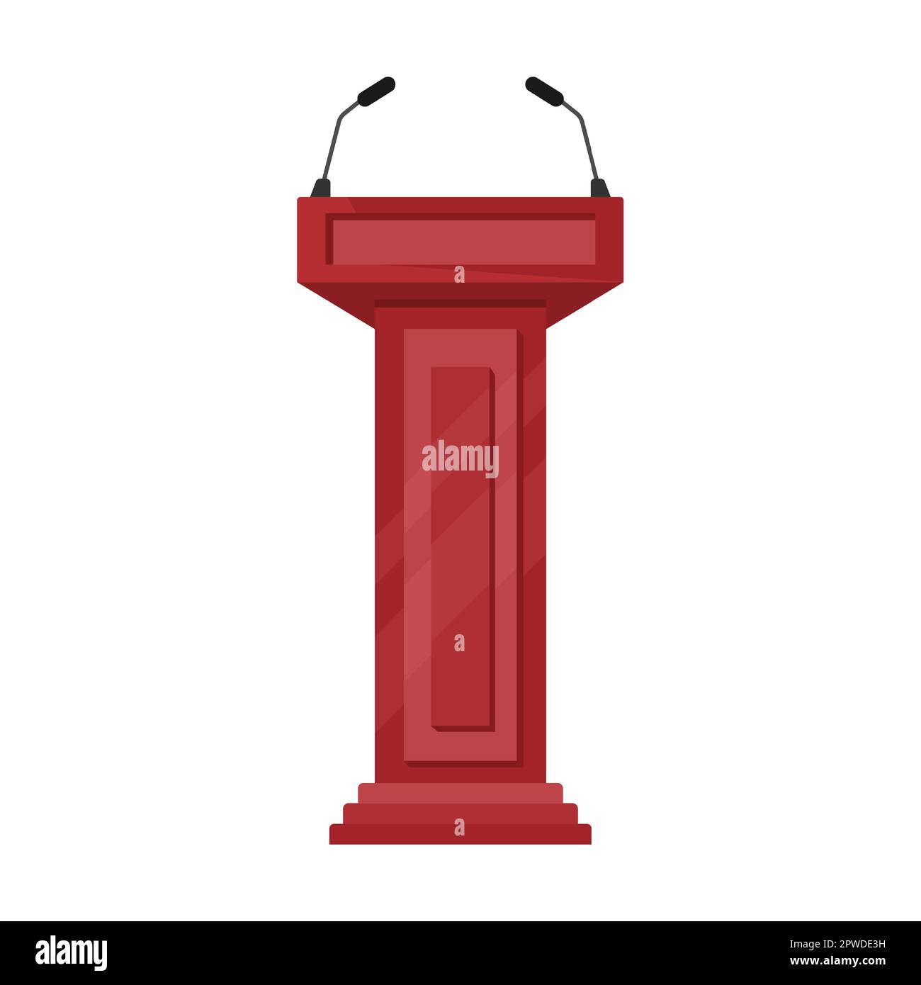 tall mahogany debate rostrum and platform with double microphone ...