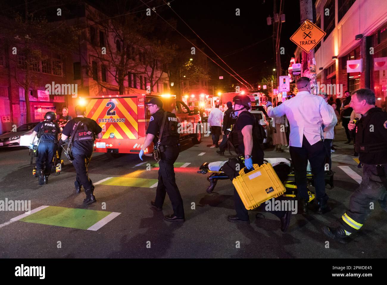 Seattle, USA. 29 Apr, 2023. Just before 10:30pm Police received a 911 ...