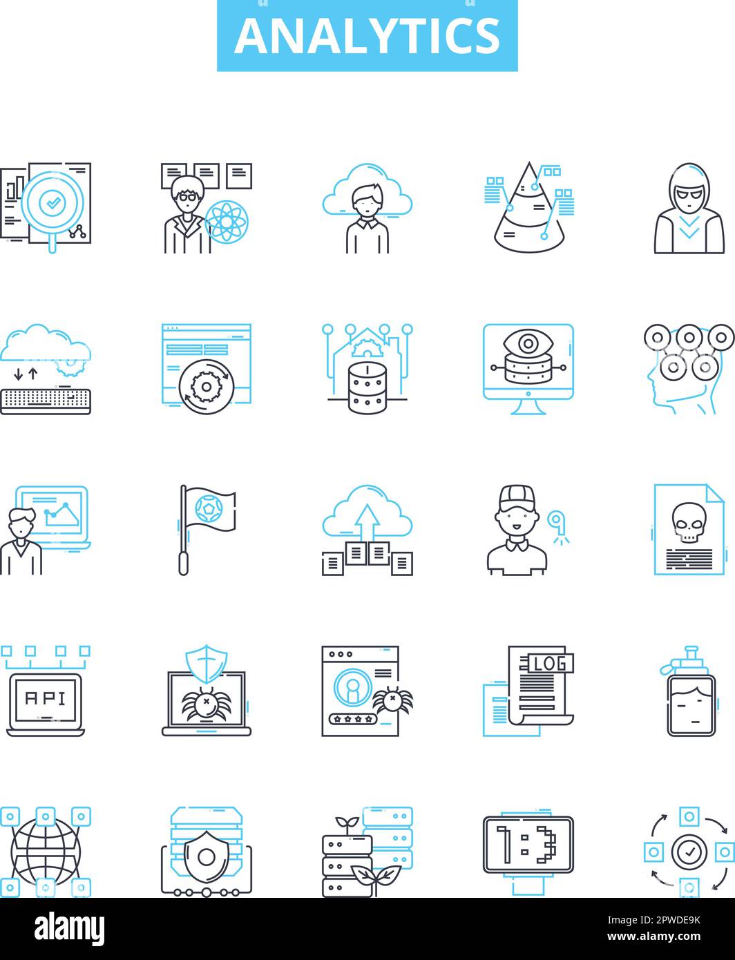Analytics vector line icons set. Analytics, Measurement, Reporting ... Analytics vector line icons set. Analytics, Measurement, Reporting ...