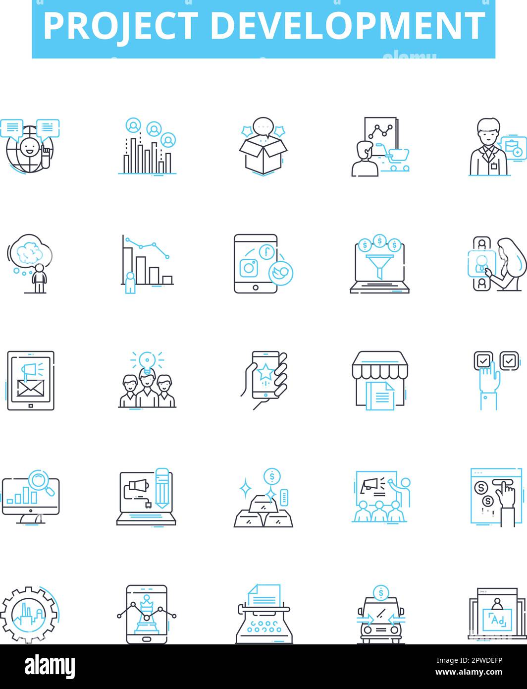 Project Development Vector Line Icons Set Project Development
