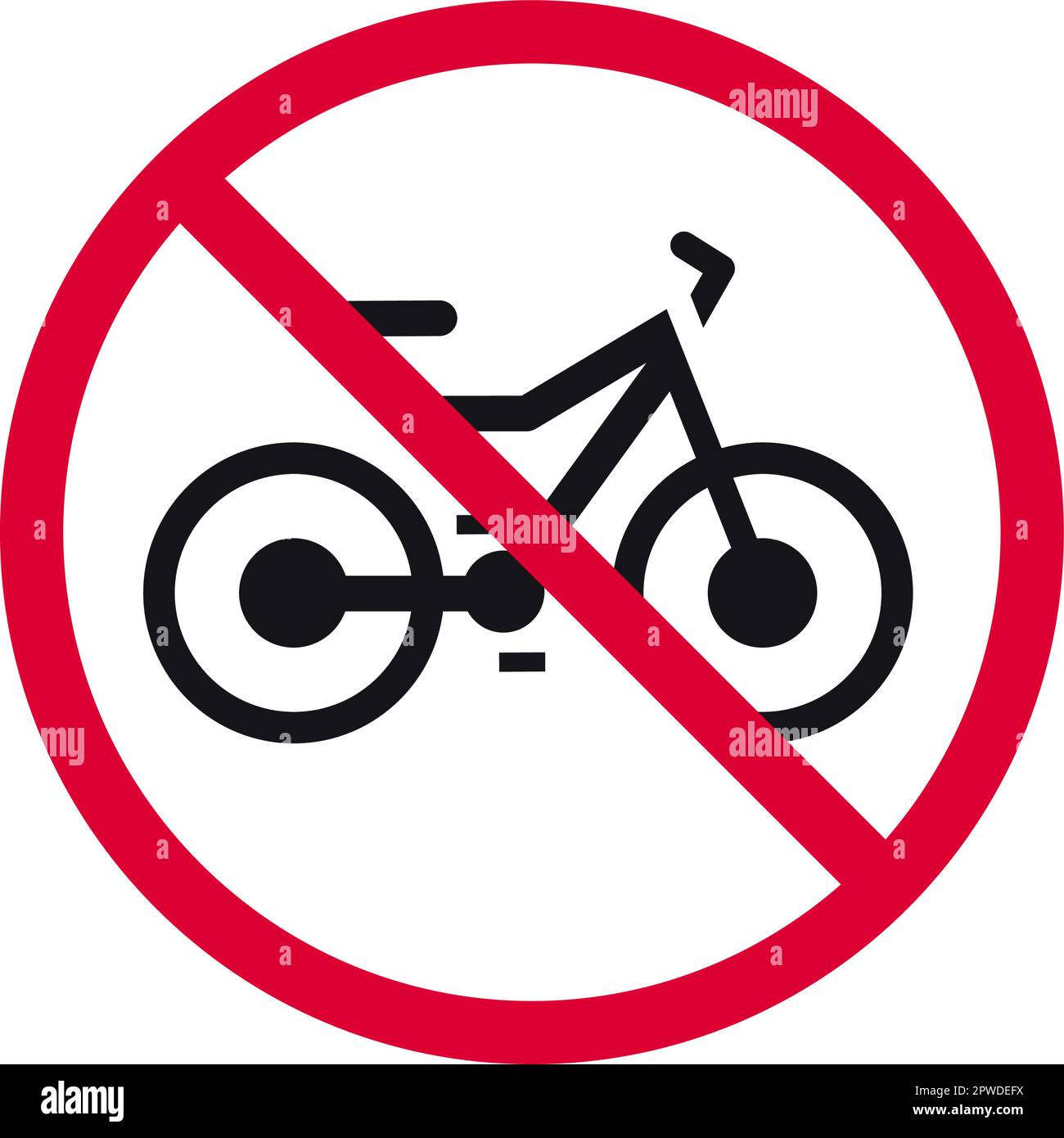 No bike prohibited sign, no cycle forbidden modern round sticker ...