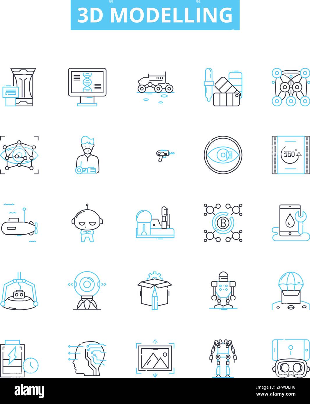 3d modelling vector line icons set. 3D, Modelling, Modeling, CAD ... 3d modelling vector line icons set. 3D, Modelling, Modeling, CAD ...