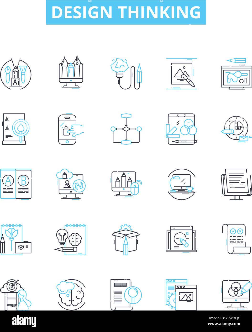 Design thinking vector line icons set. Design, Thinking, Ideation ... Design thinking vector line icons set. Design, Thinking, Ideation ...