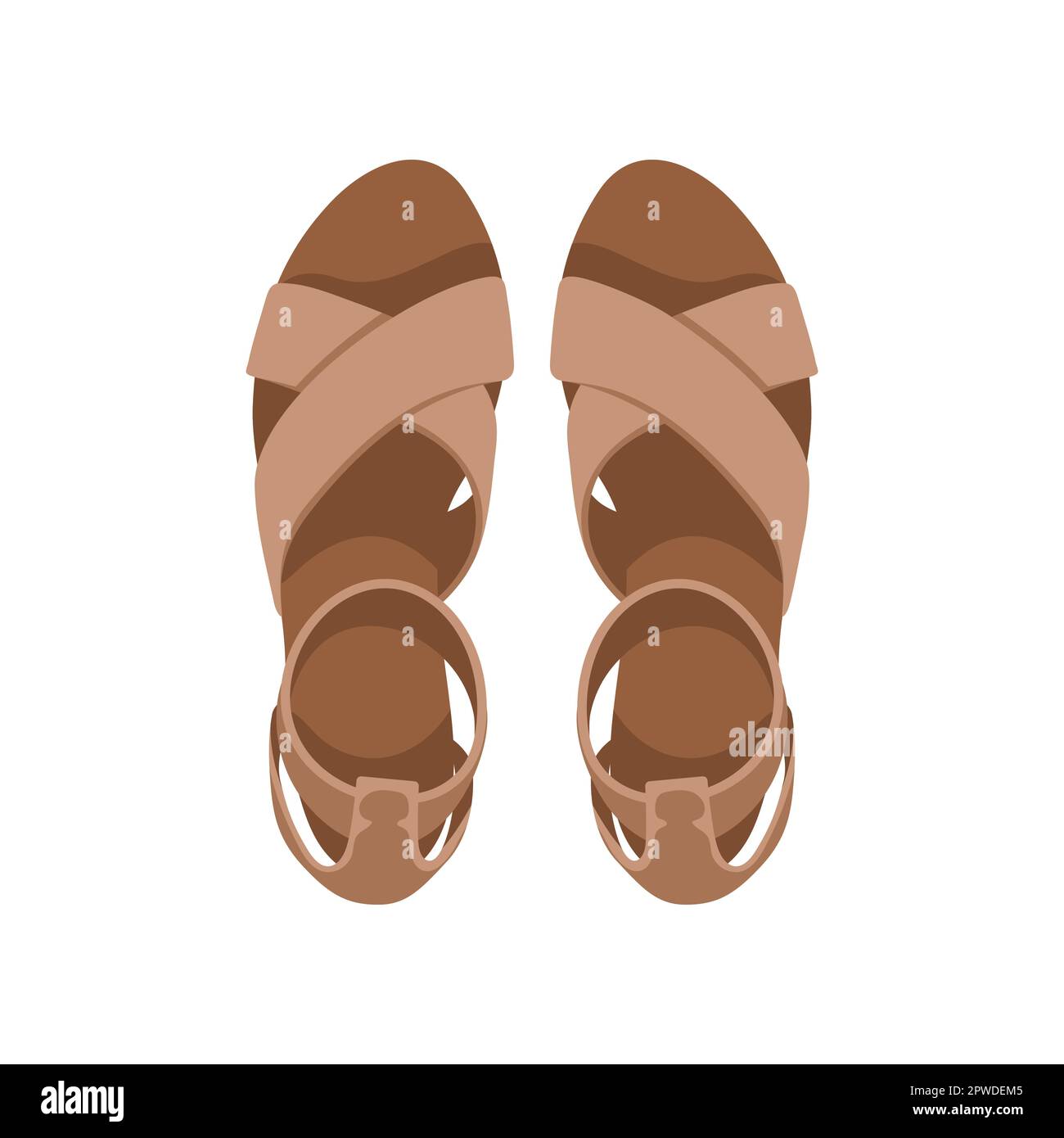 Brown sandals in boho style vector illustration Stock Vector Image ...