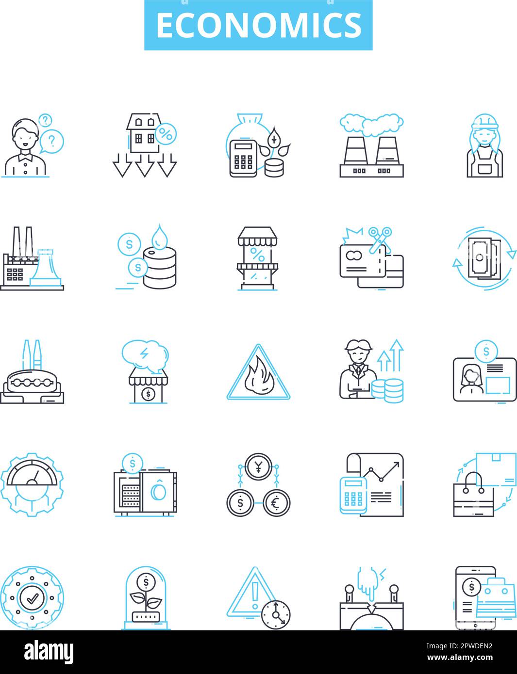 Economics vector line icons set. Economics, GDP, Markets, Trade, Finance, Investment, Growth ...