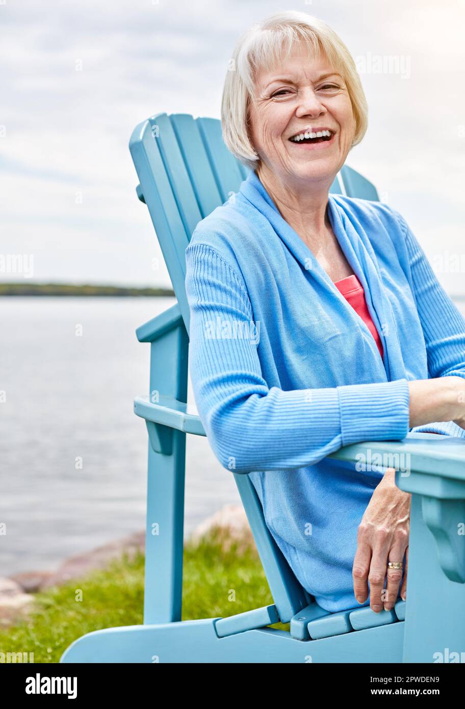 Its hard not to be happy when youre comfortably retired. Portrait of a ...