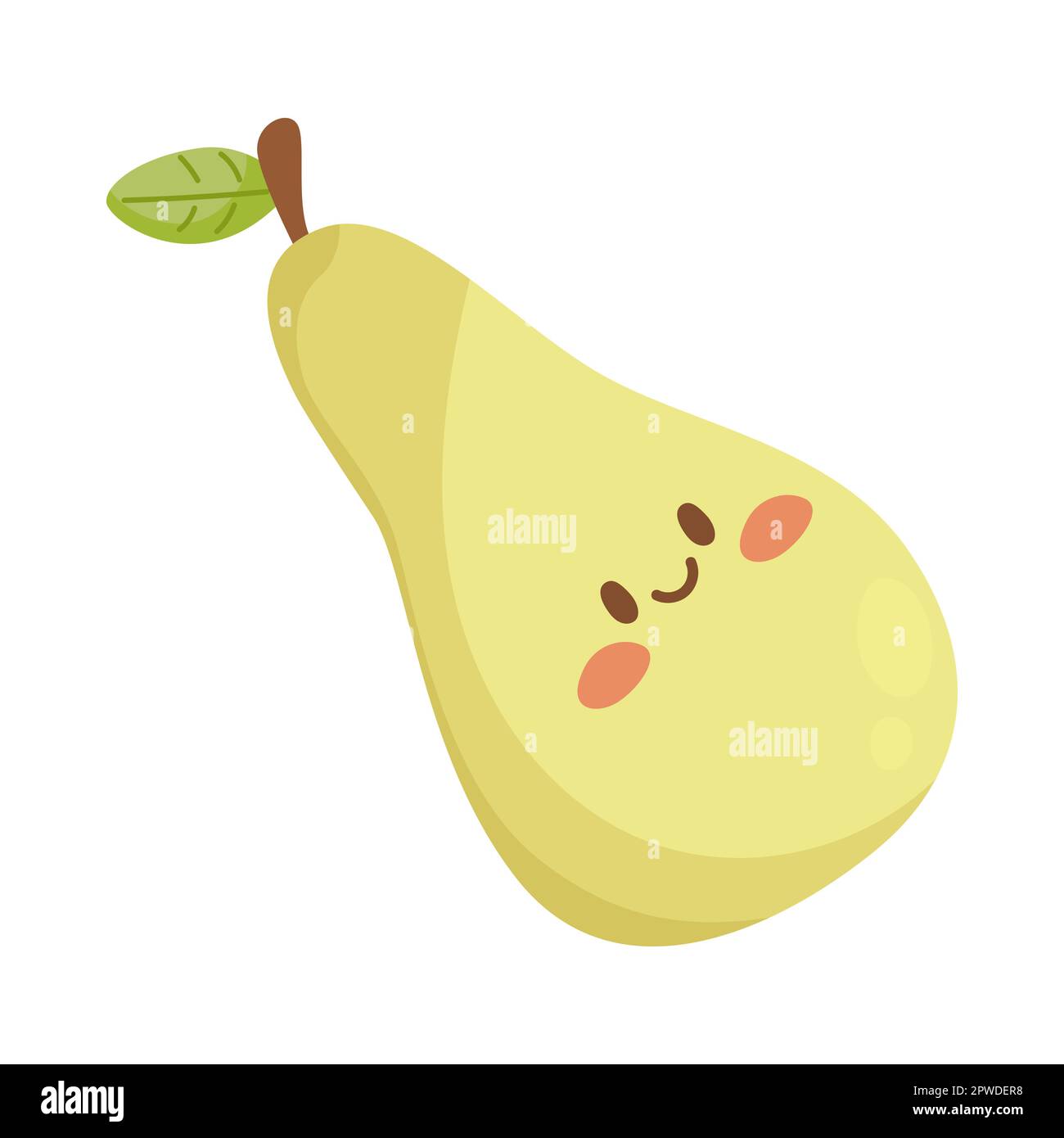 Funny pear with smiling face cartoon illustration Stock Vector Image ...