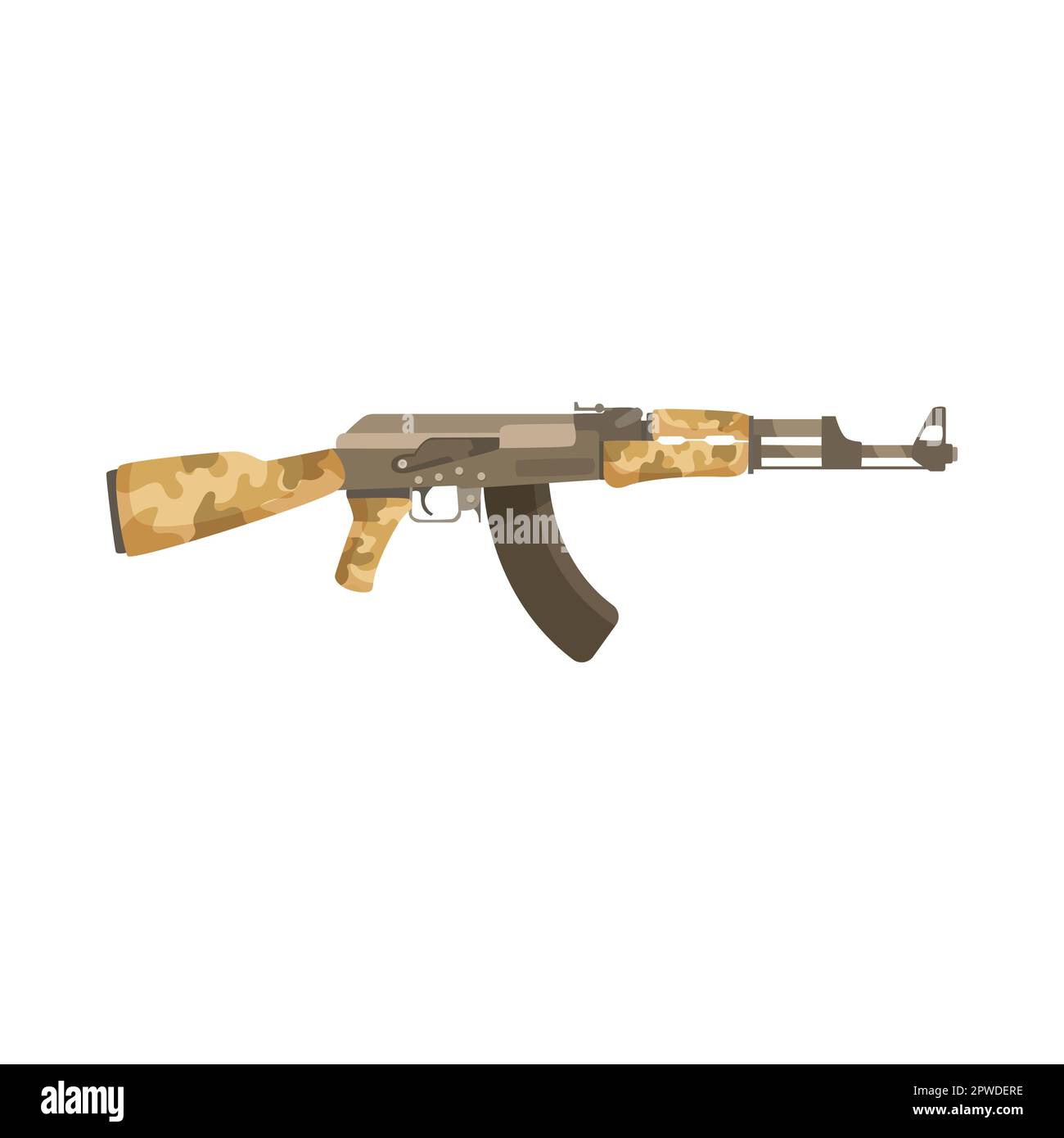 Sand camouflage Kalashnikov gun cartoon illustration Stock Vector Image ...
