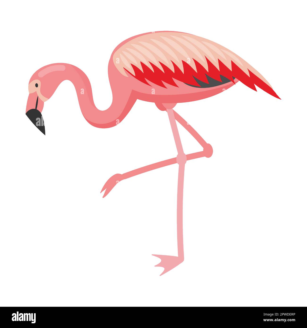 Cartoon Flamingo Flying