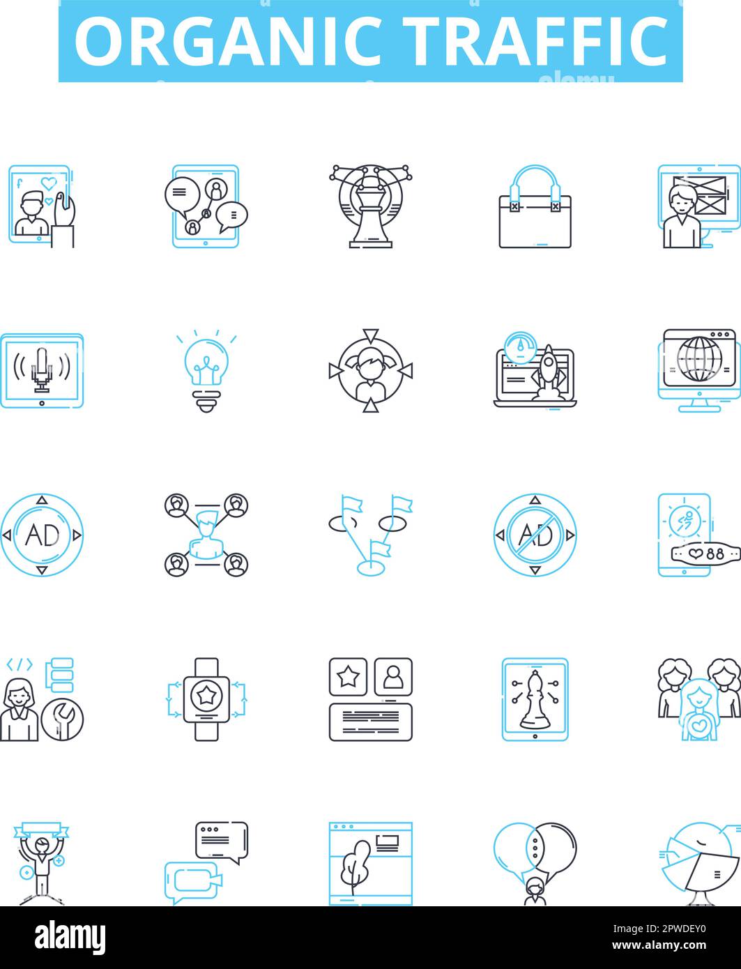 Organic traffic vector line icons set. Organic, Traffic, SEO, Website ... Organic traffic vector line icons set. Organic, Traffic, SEO, Website ...