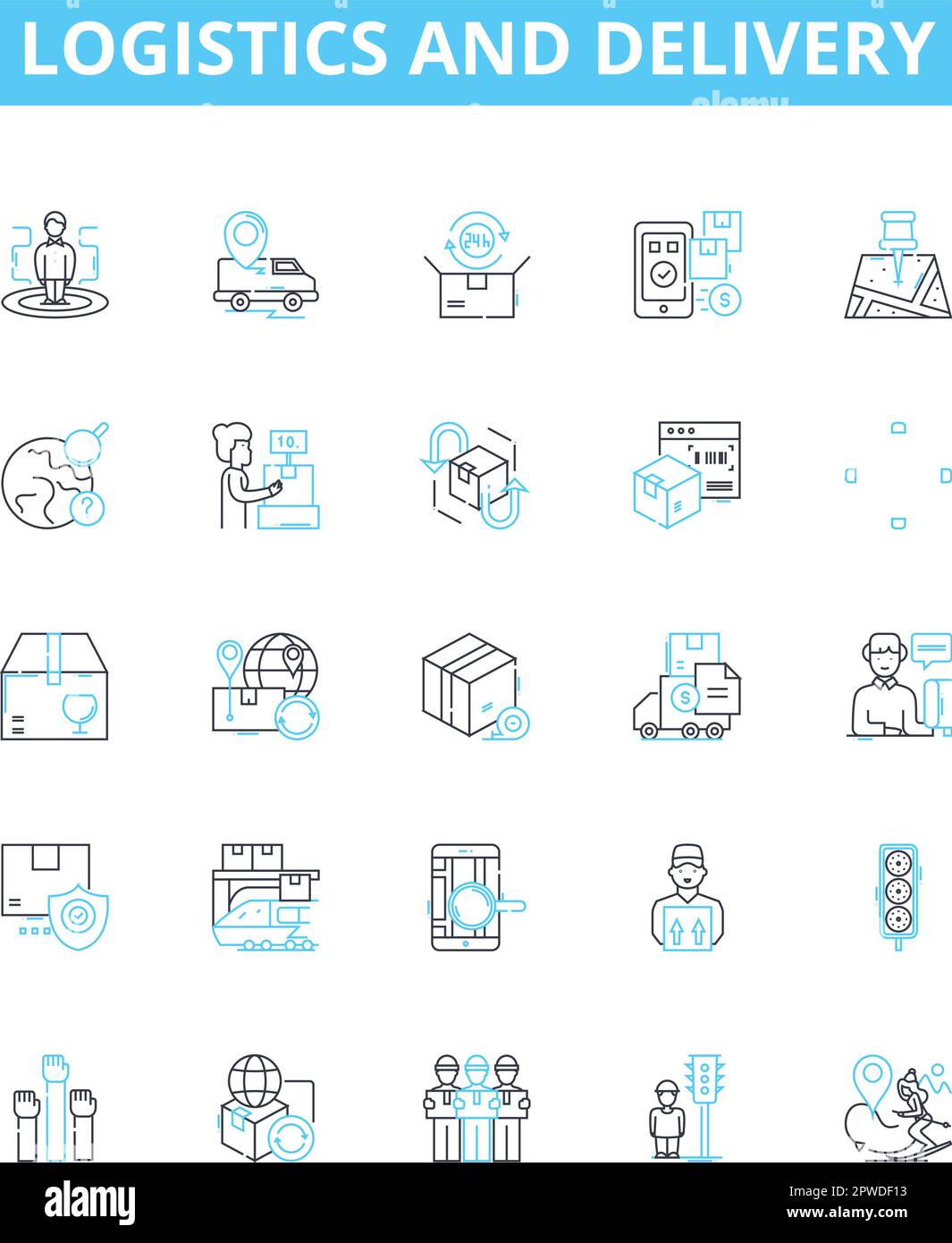 Logistics and delivery vector line icons set. Logistics, Delivery, Shipping, Transport, Cargo ...