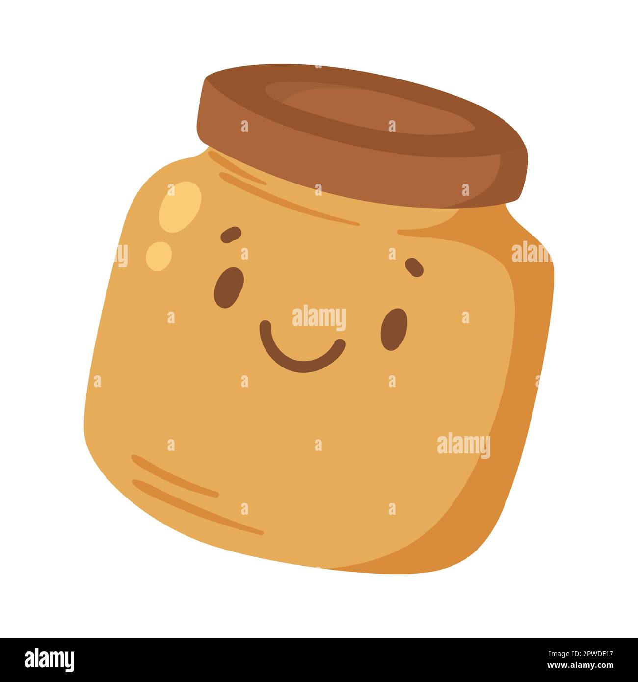 Funny jar of honey with smiling face illustration Stock Vector Image ...
