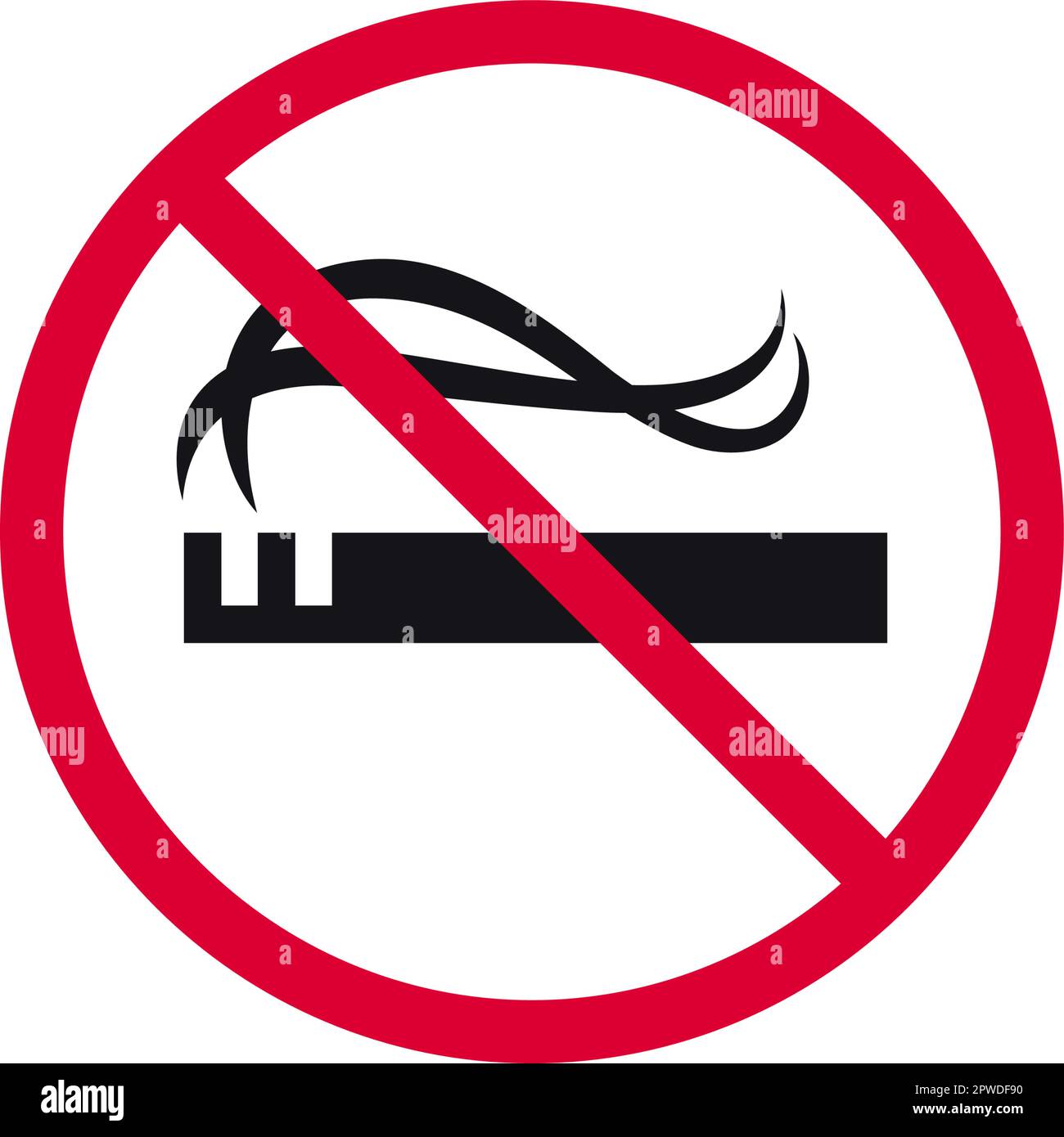 No smoking prohibited sign, no tobacco day forbidden modern round ...