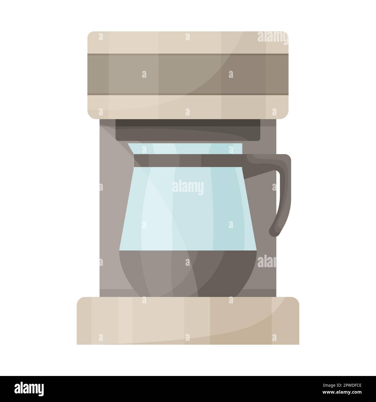 Coffee machine front view with glass flask for drink, coffeemaker ...