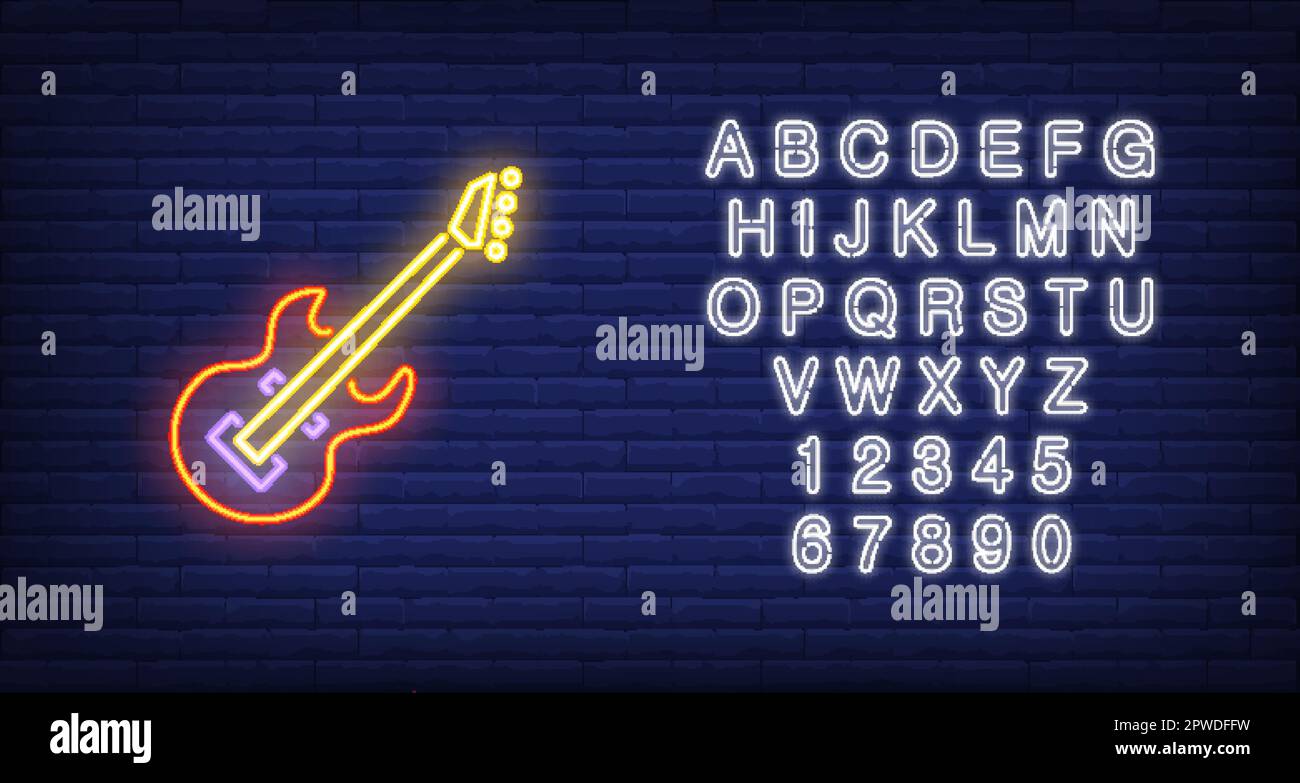 Bass guitar neon sign Stock Vector Image & Art - Alamy