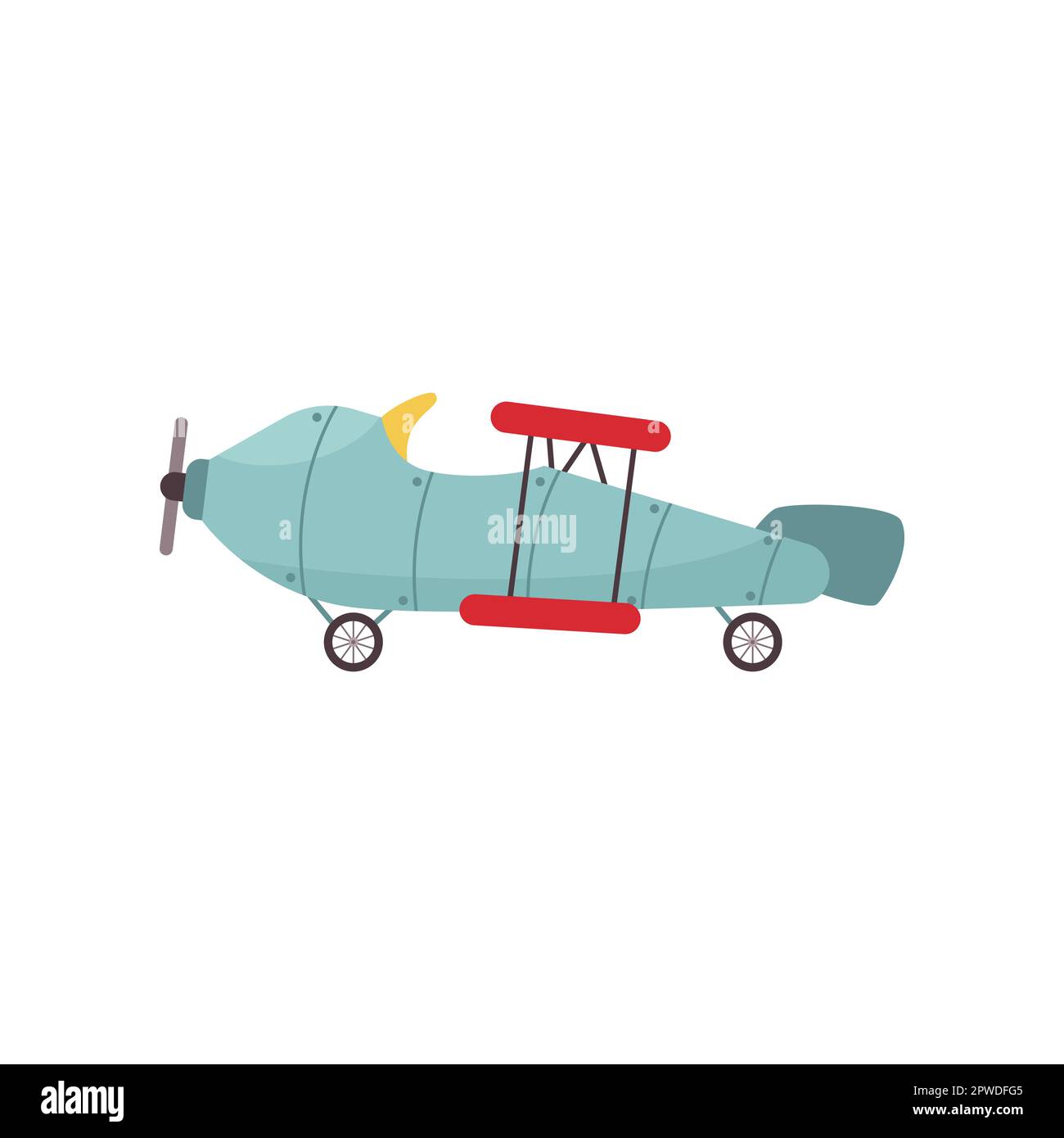 Blue vintage airplane cartoon illustration Stock Vector Image & Art - Alamy