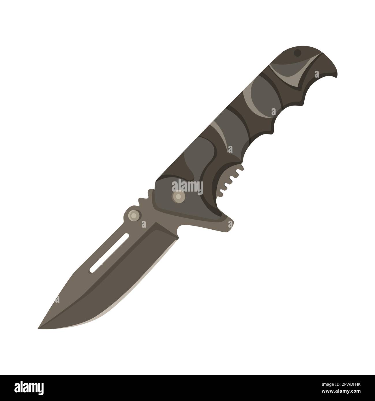 Black combat jackknife cartoon illustration Stock Vector Image & Art ...