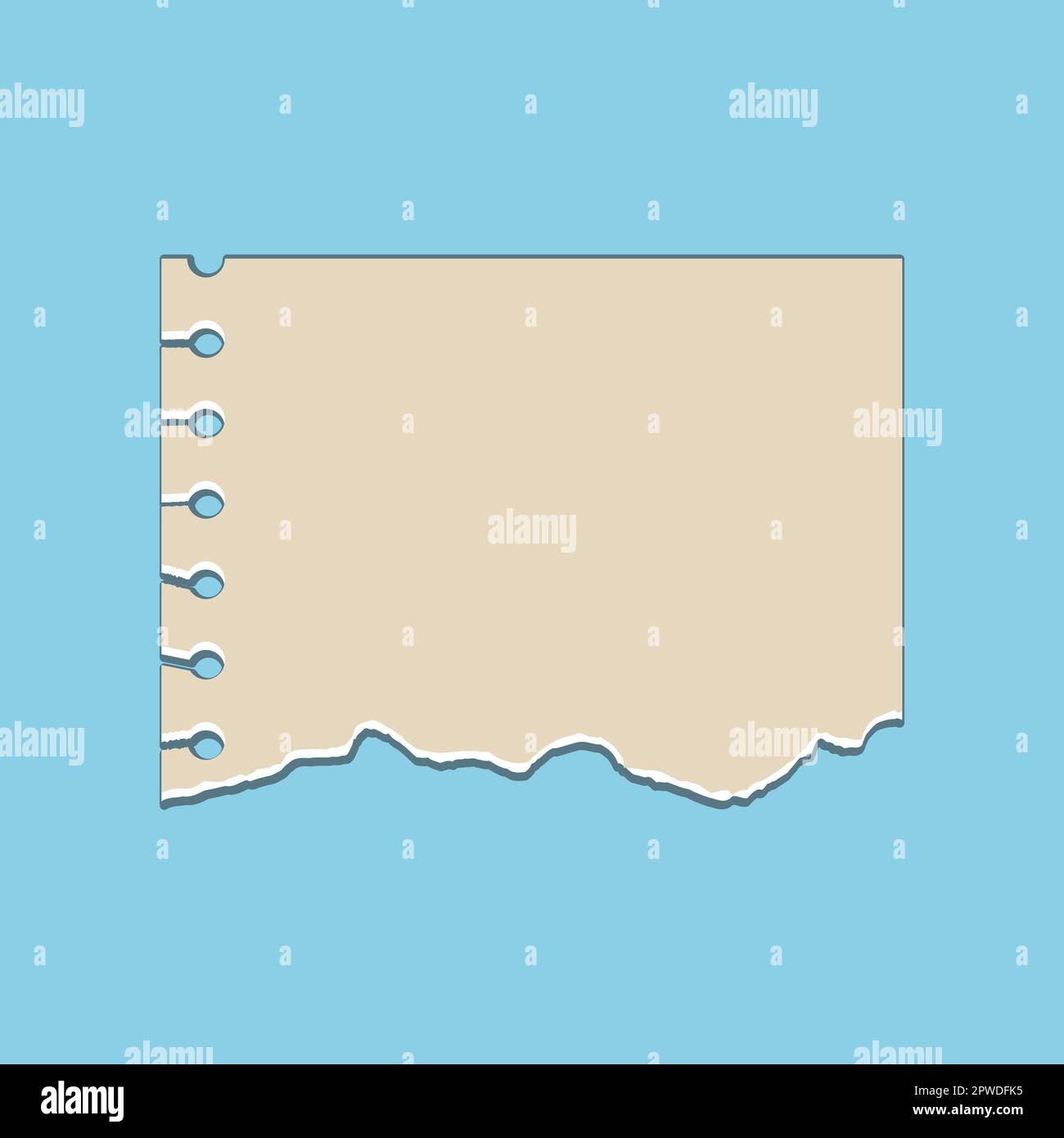 Grey ripped piece of paper for scrapbook vector illustration Stock ...