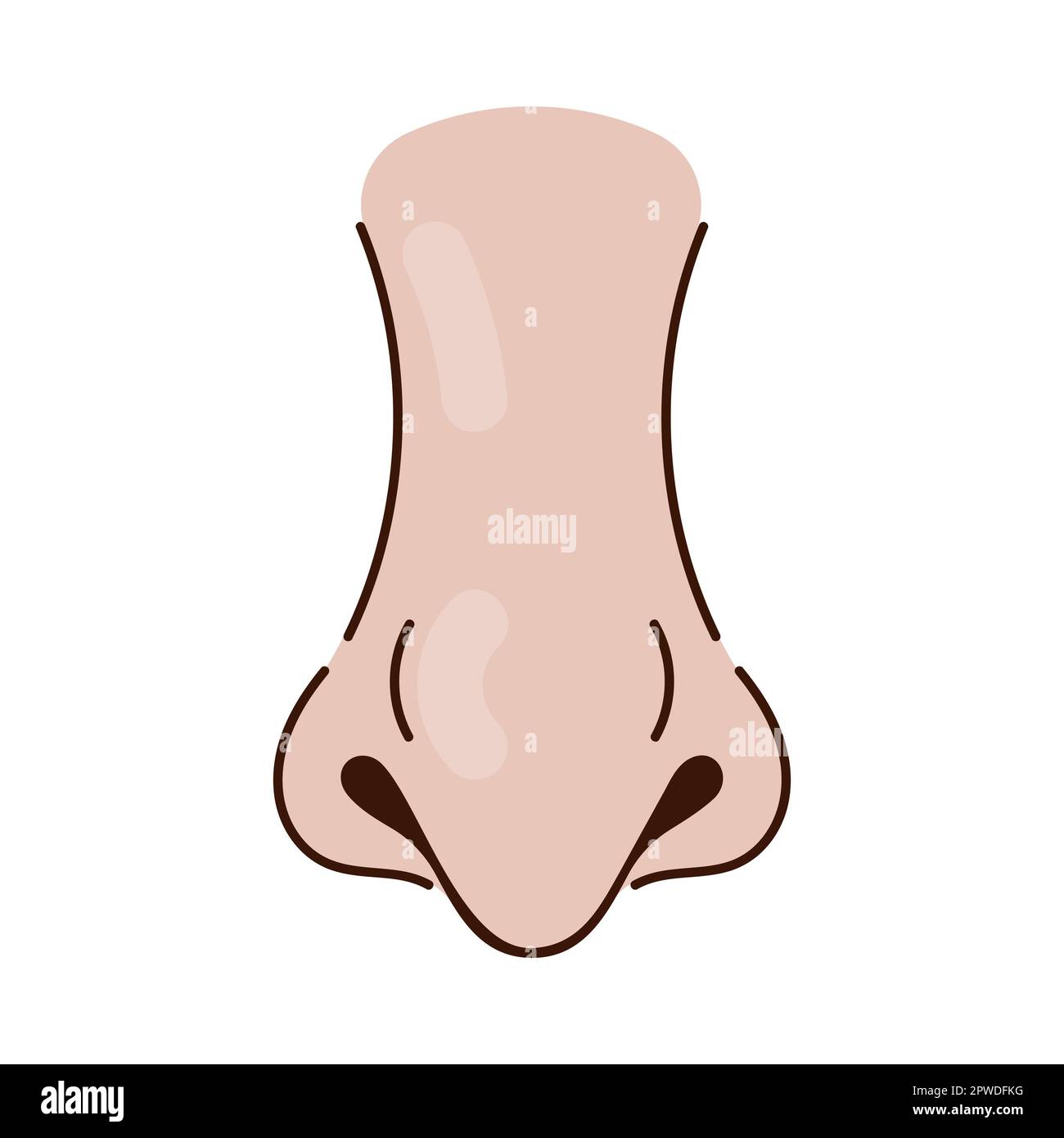 Nose of white person with pointy tip cartoon illustration Stock Vector ...