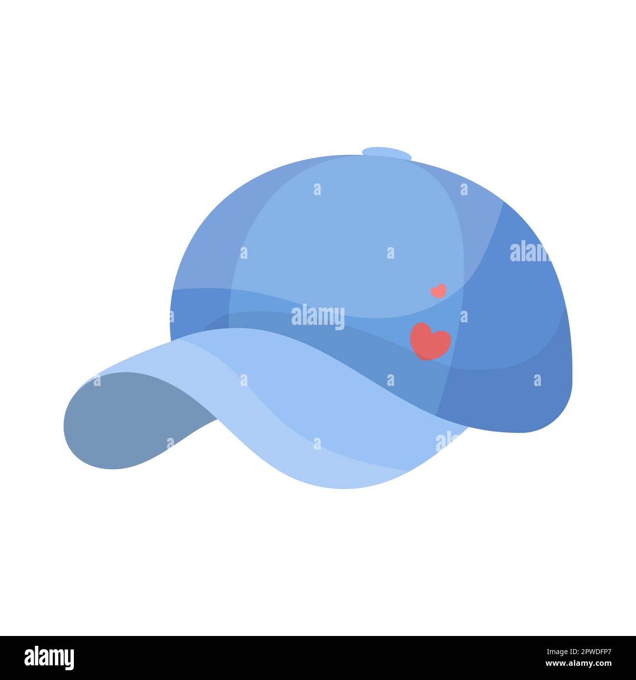 Side view of blue baseball cap with heart vector illustration Stock ...