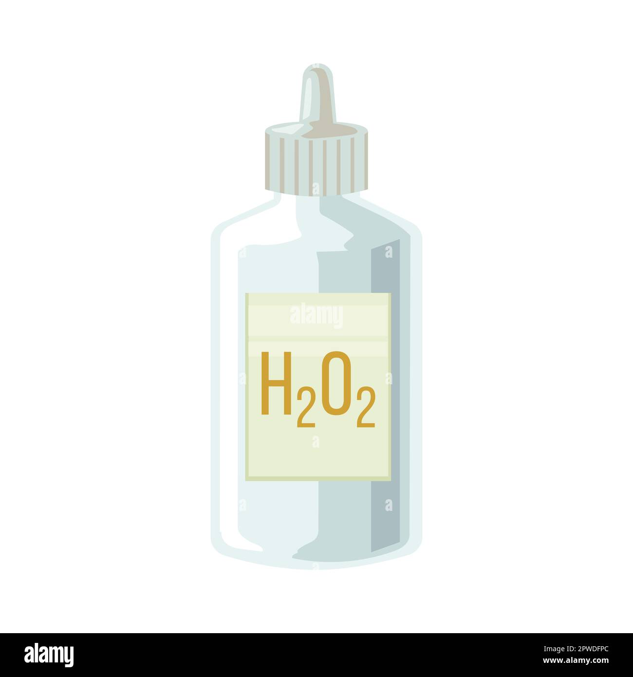 Hydrogen peroxide in white bottle cartoon illustration Stock Vector ...