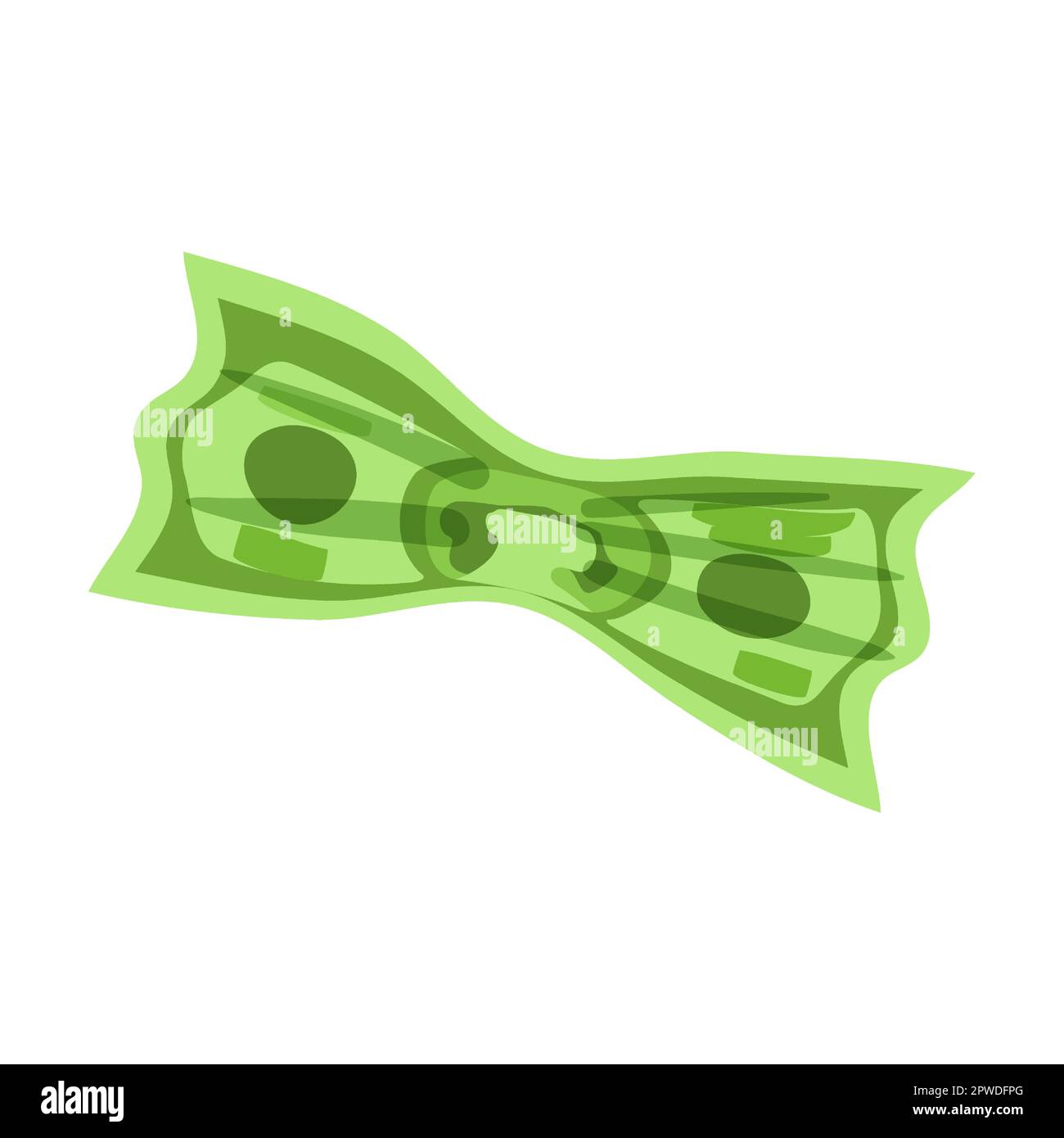crumpled dollar bill, money cartoon illustration. Heap of cash, pile of ...