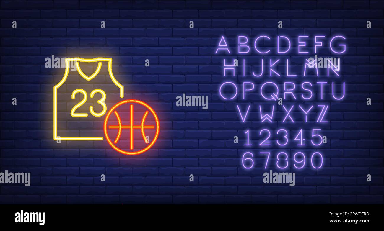 Basketball and jersey neon sign Stock Vector Image & Art - Alamy