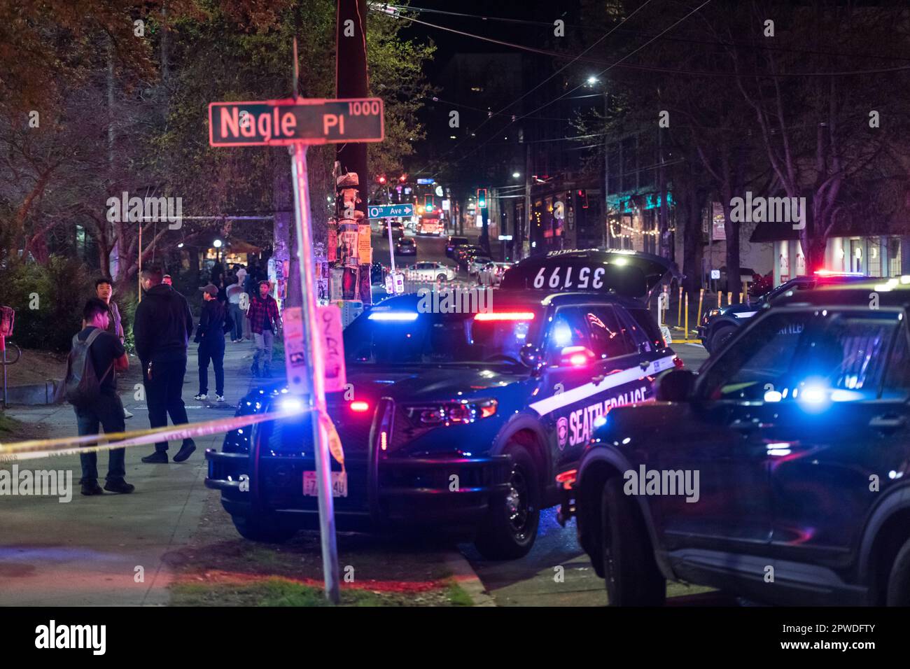 Seattle, USA. 29 Apr, 2023. Just before 10:30pm Police received a 911 ...