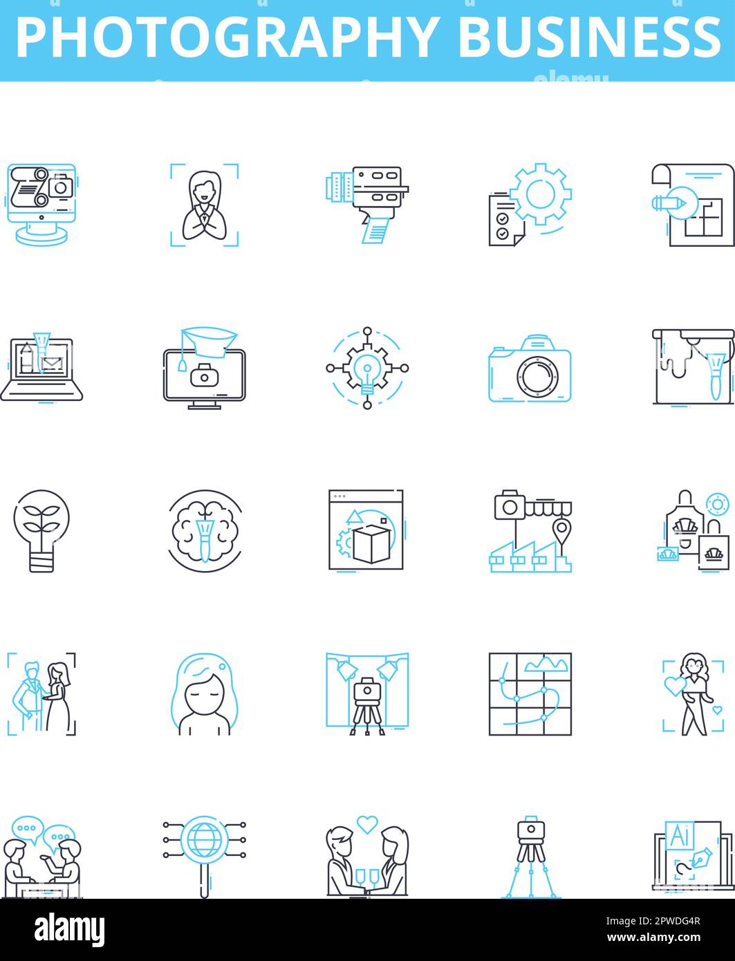 photography business vector line icons set. Photography, Business, Studio, Capture, Camera ...