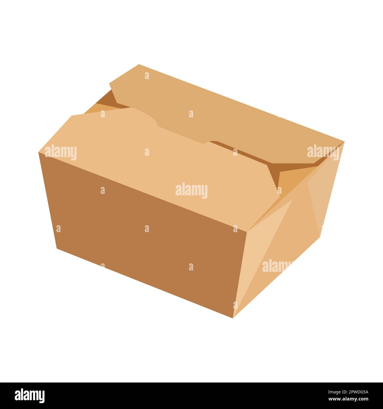 Carton rectangular closed high box for fast food vector illustration ...