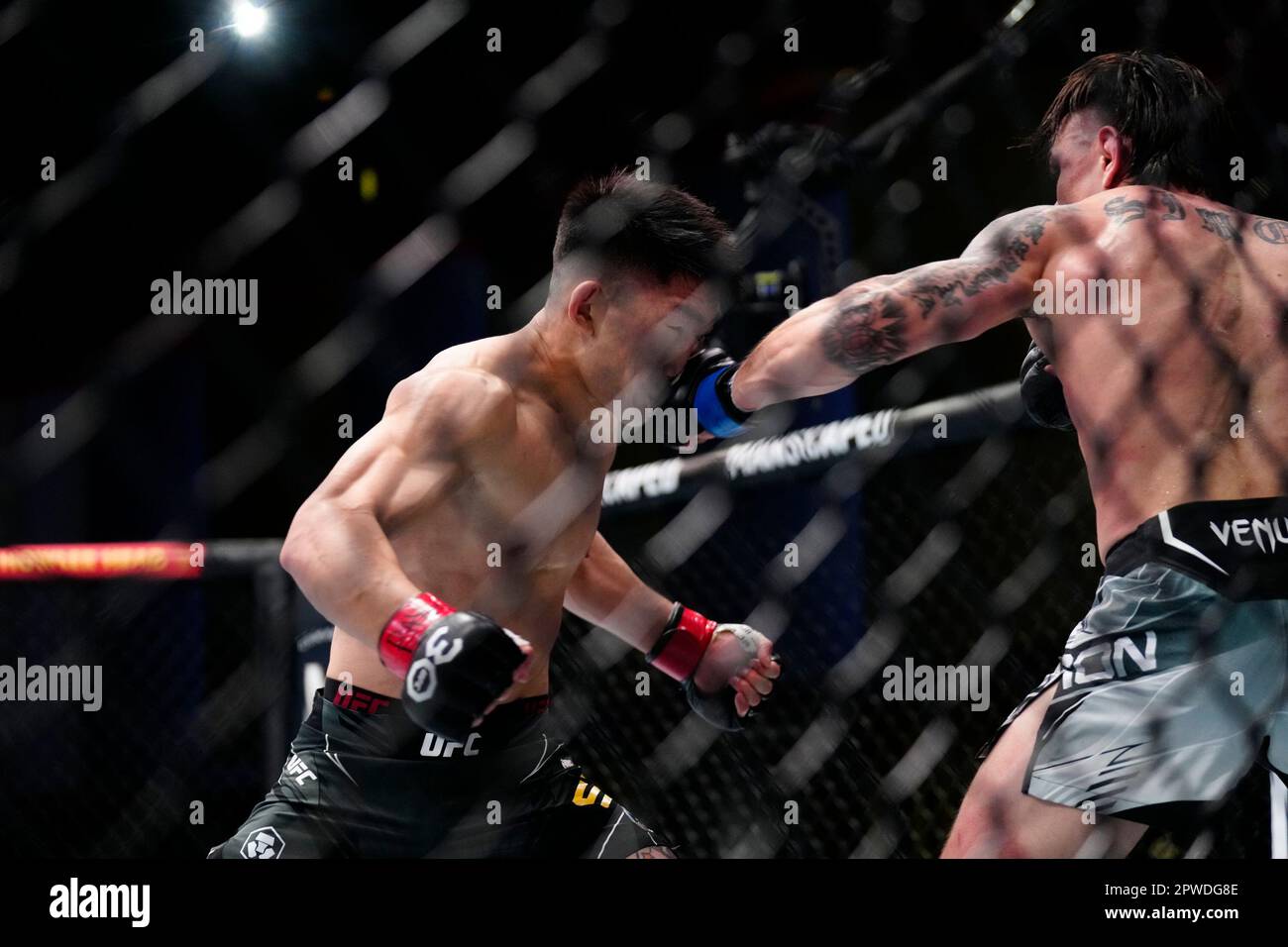 LAS VEGAS, NV - April 29: Song Yadong and Ricky Simon fight in a ...